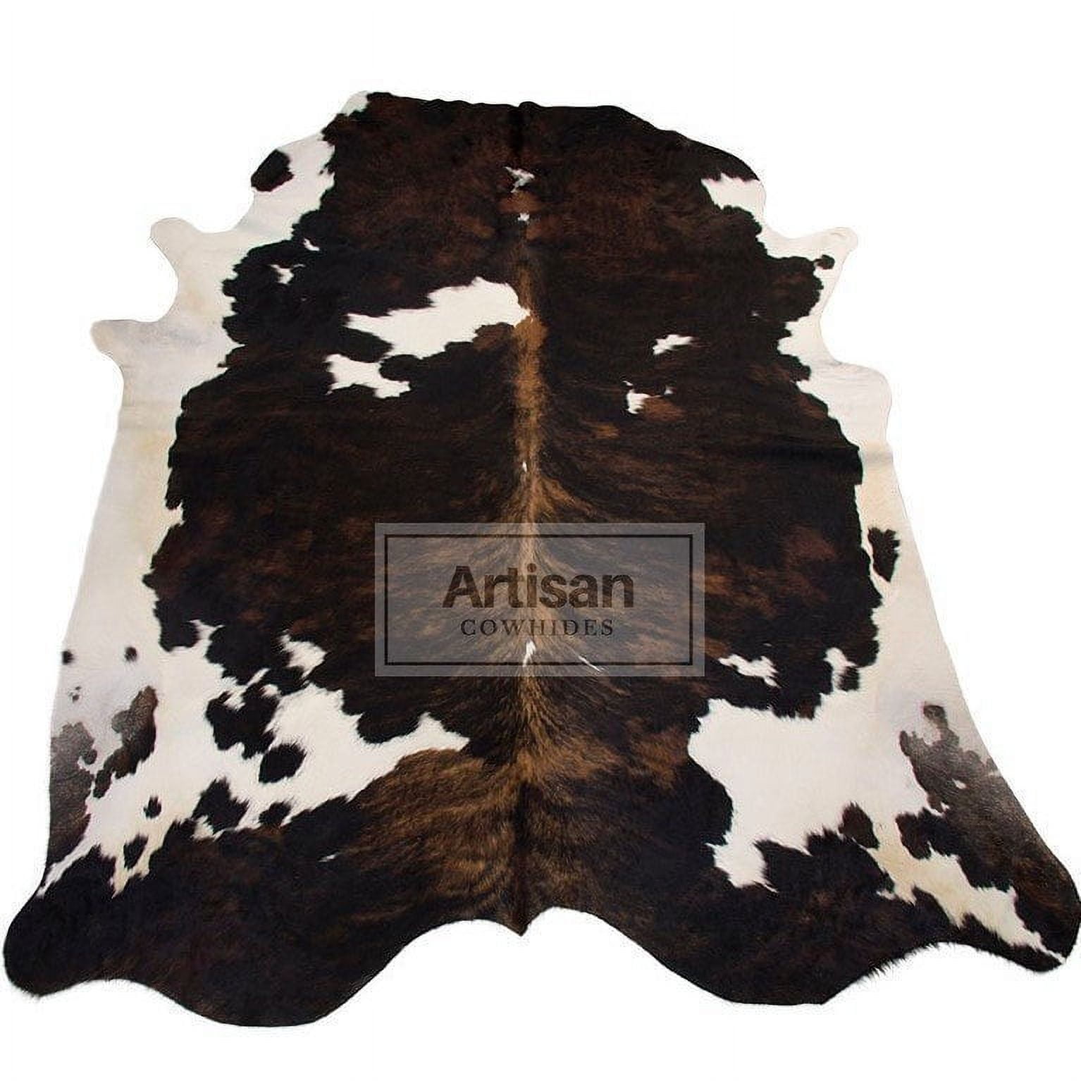Dark Brindle White Belly Cowhide Rug - XLarge 7 x 6 ft - Premium ...