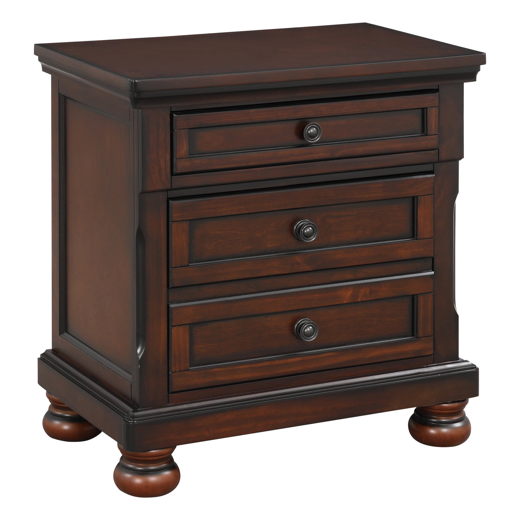 Dark Bronze Accents - Felt - Lined Storage - Bedroom Night Table - Hide ...
