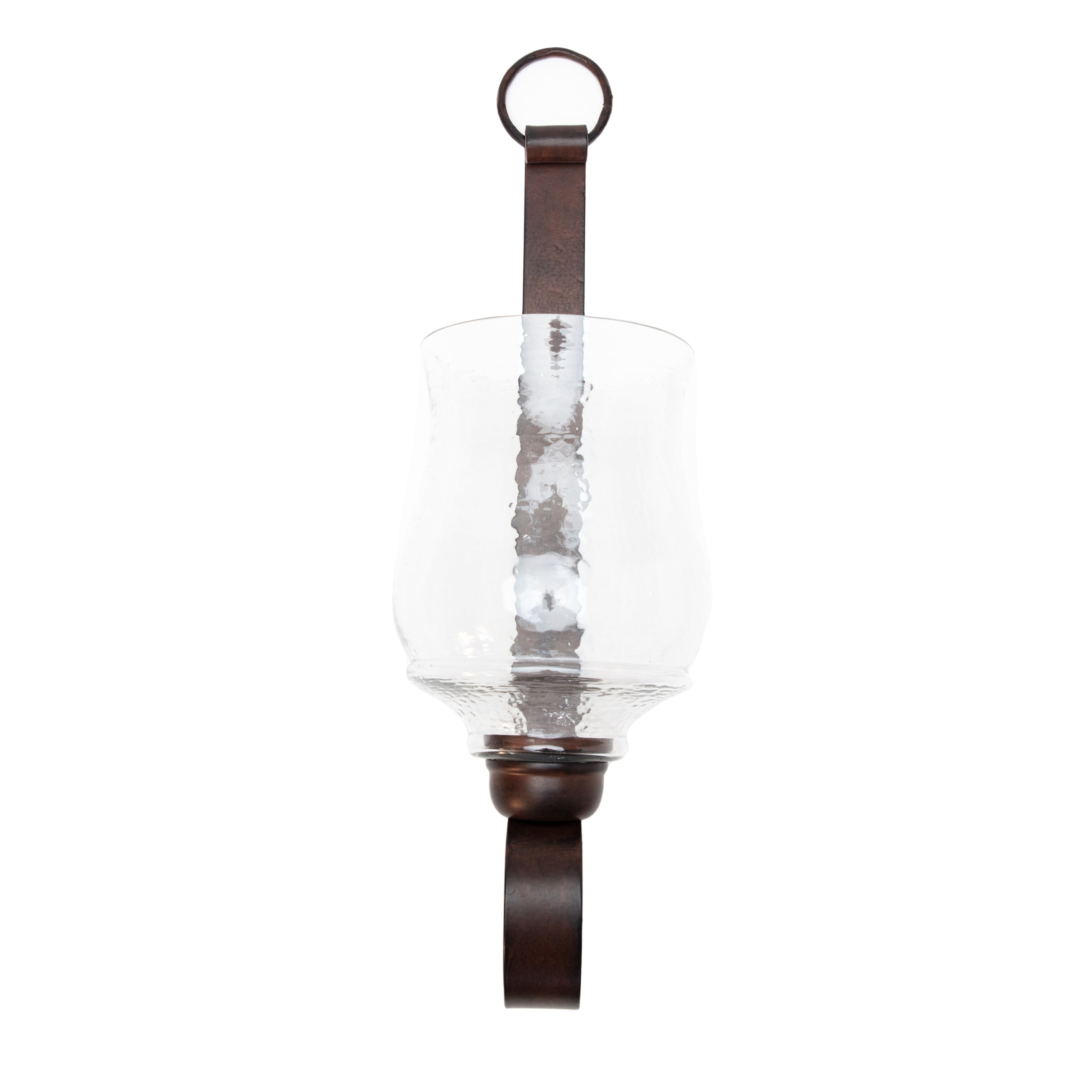Dark Bronze Iron Loop Sconce with Hammered Globe - 9x9x29 - Walmart.com