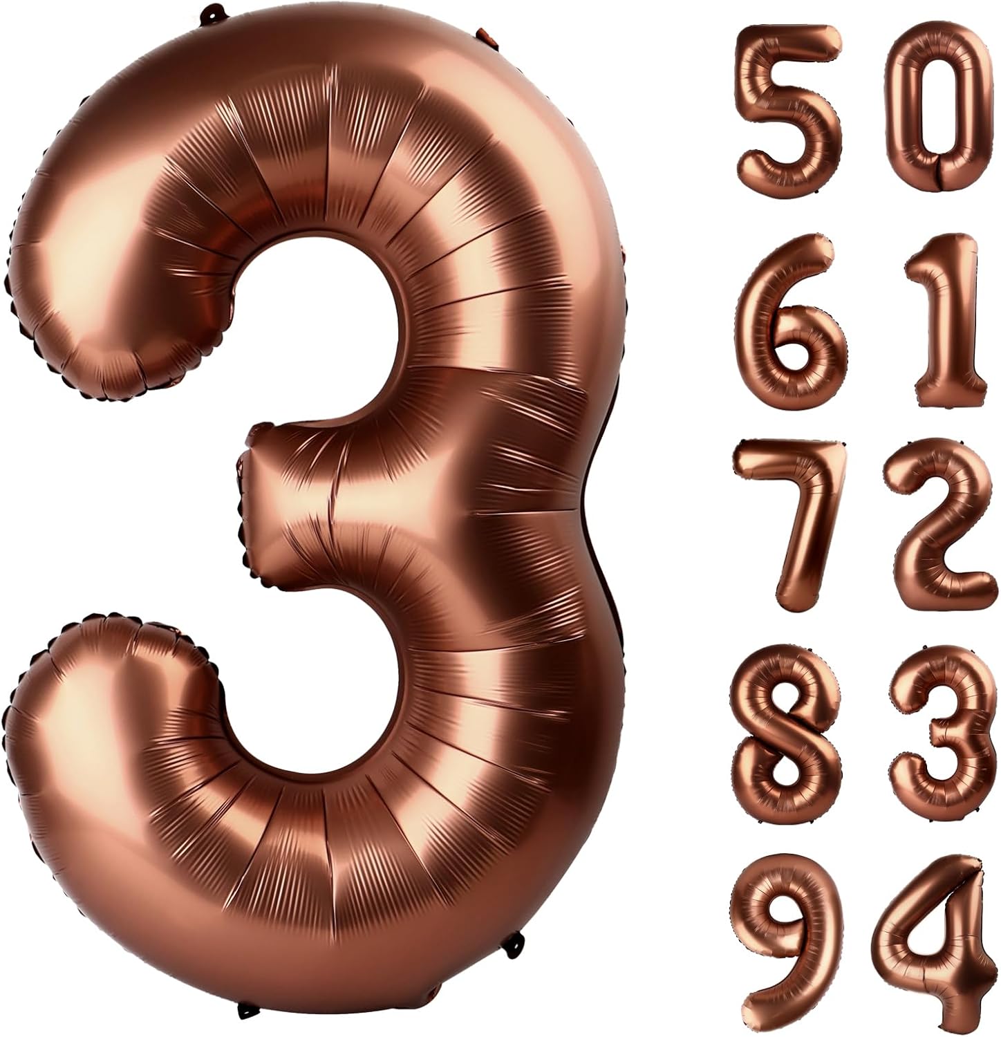 Dark Brown 3 Balloon, Coffee Brown Number Balloons 40 Inch, Chocolate ...