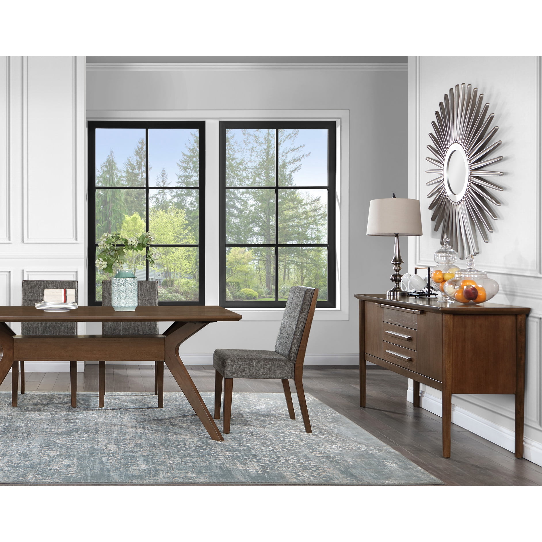 Dark Brown 6 Dining Setup - Crafted Using Asian Hardwoods & Engineered ...