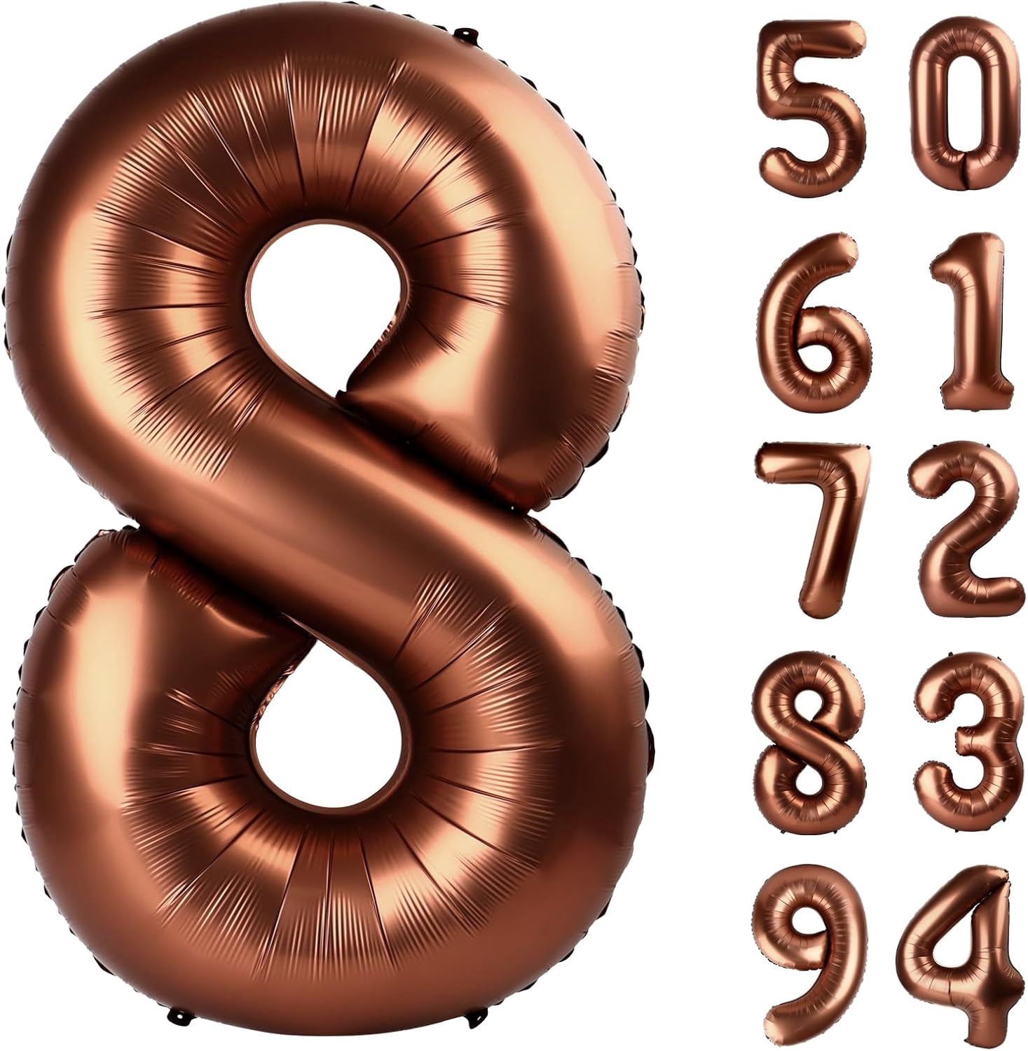 Dark Brown 8 Balloon, Coffee Brown Number Balloons 40 Inch, 8th ...