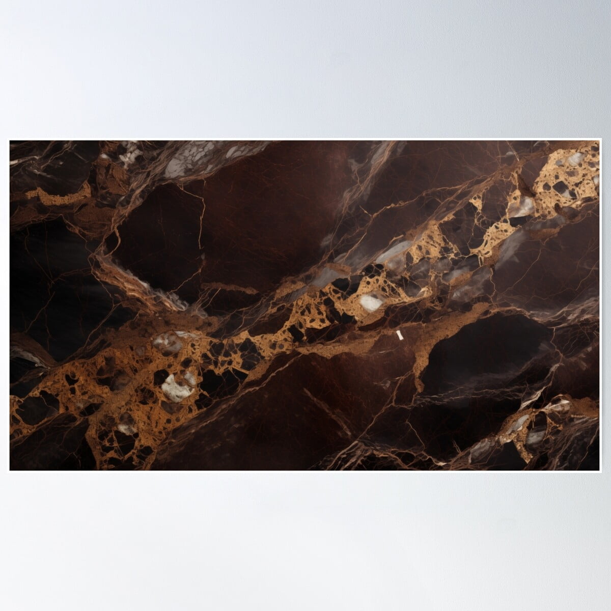 Dark Brown And Gold Marble Tile Texture: Warm And Luxurious Poster Wall ...