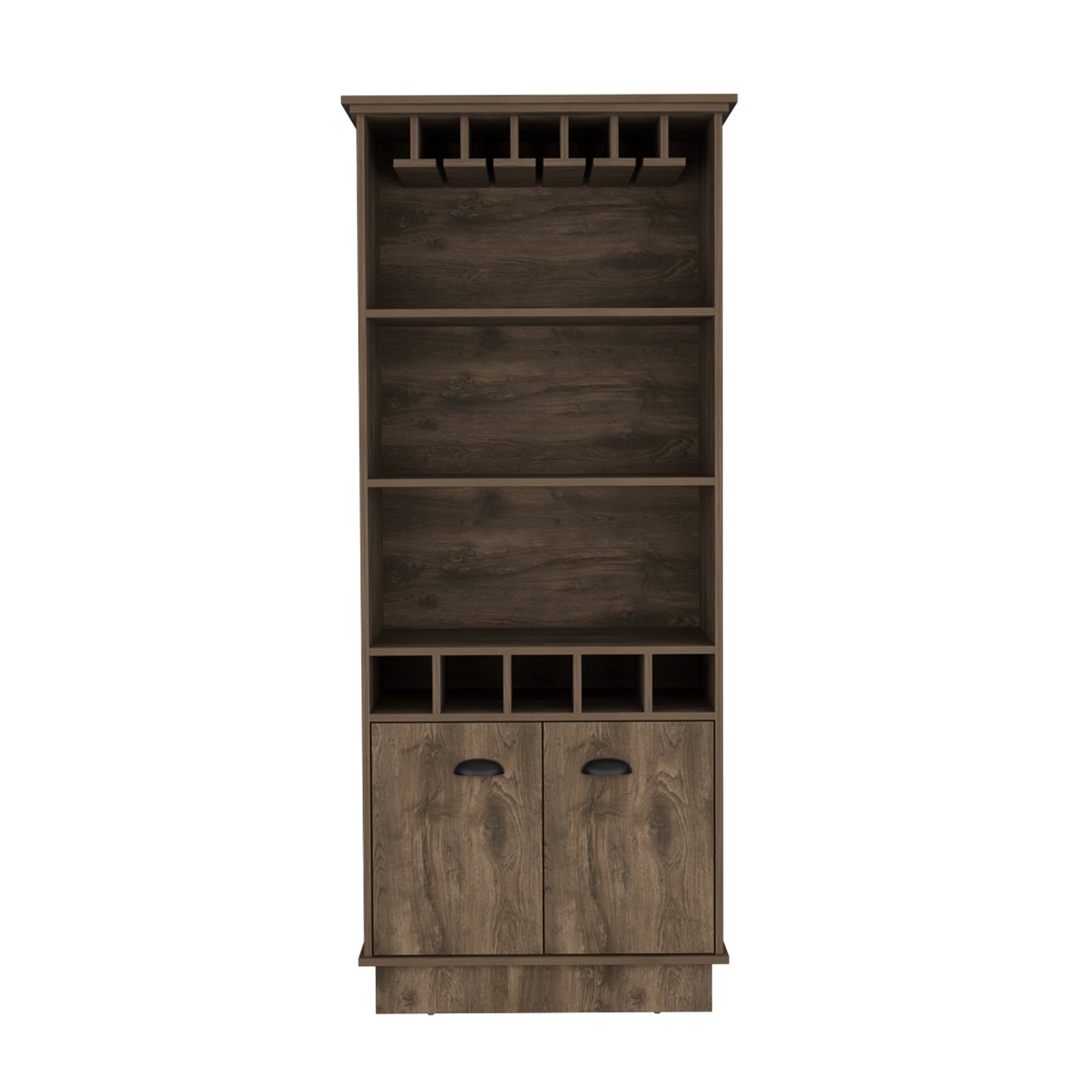 Dark Brown Bar Cabinet with Ample Storage and Simple Setup for Living ...