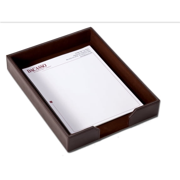 Free Shipping! Dark Brown Bonded Leather Letter Tray - Walmart.com ...