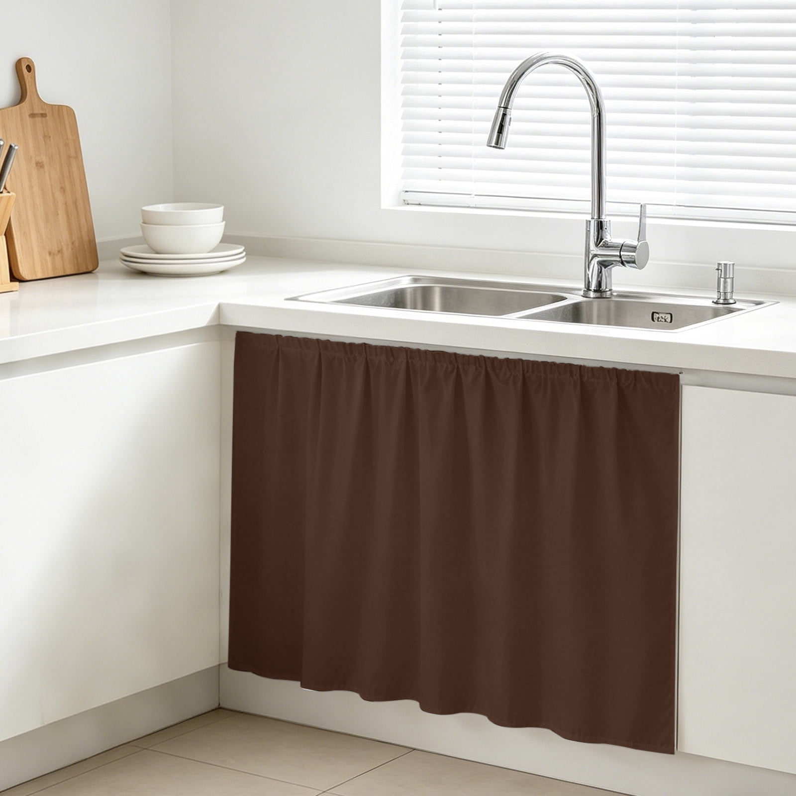 Dark Brown Cabinet Curtain, Brown Solid Color Background Autumnal Dark ...