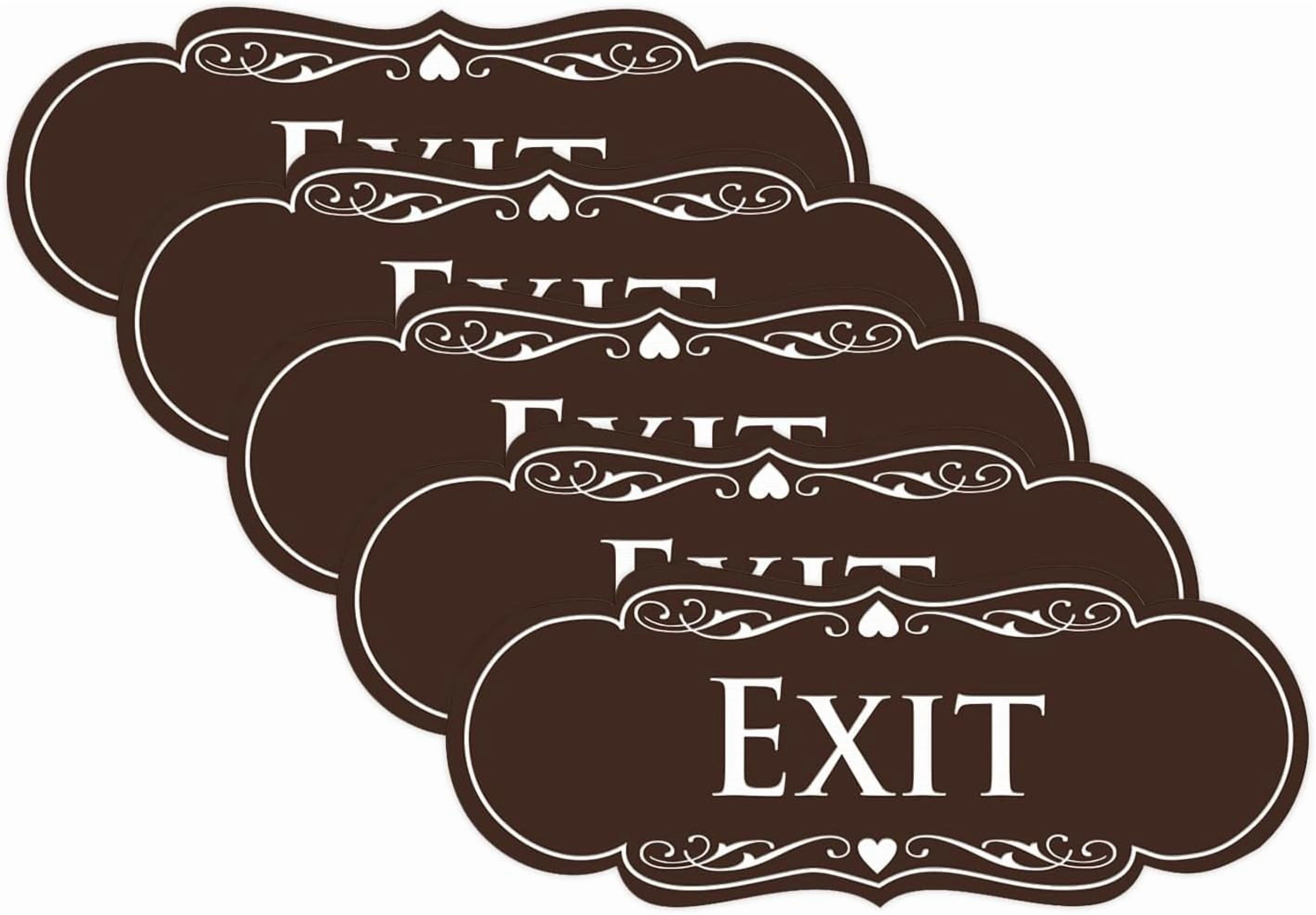 Dark Brown Compact Designer Exit Sign Set 5-Pack - Walmart.com