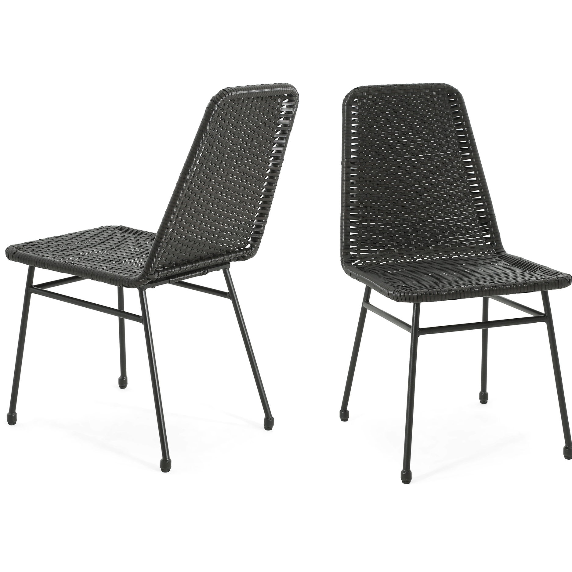 Dark Brown Dining Chair Set | For Indoor Dining Spaces | Woven Rattan ...