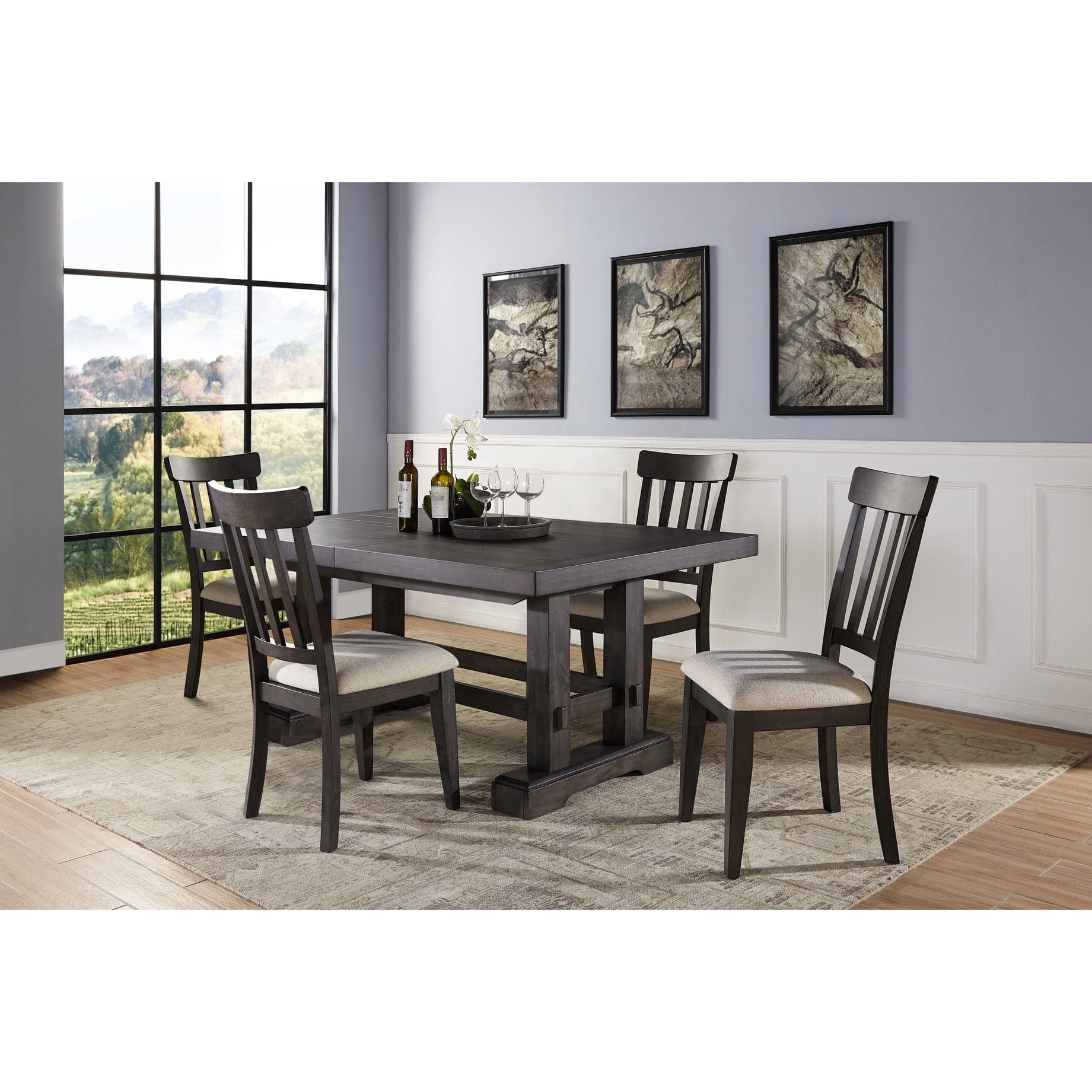 Dark Brown Dining Collection | Plank - Effect Table, Comfort - Focused ...