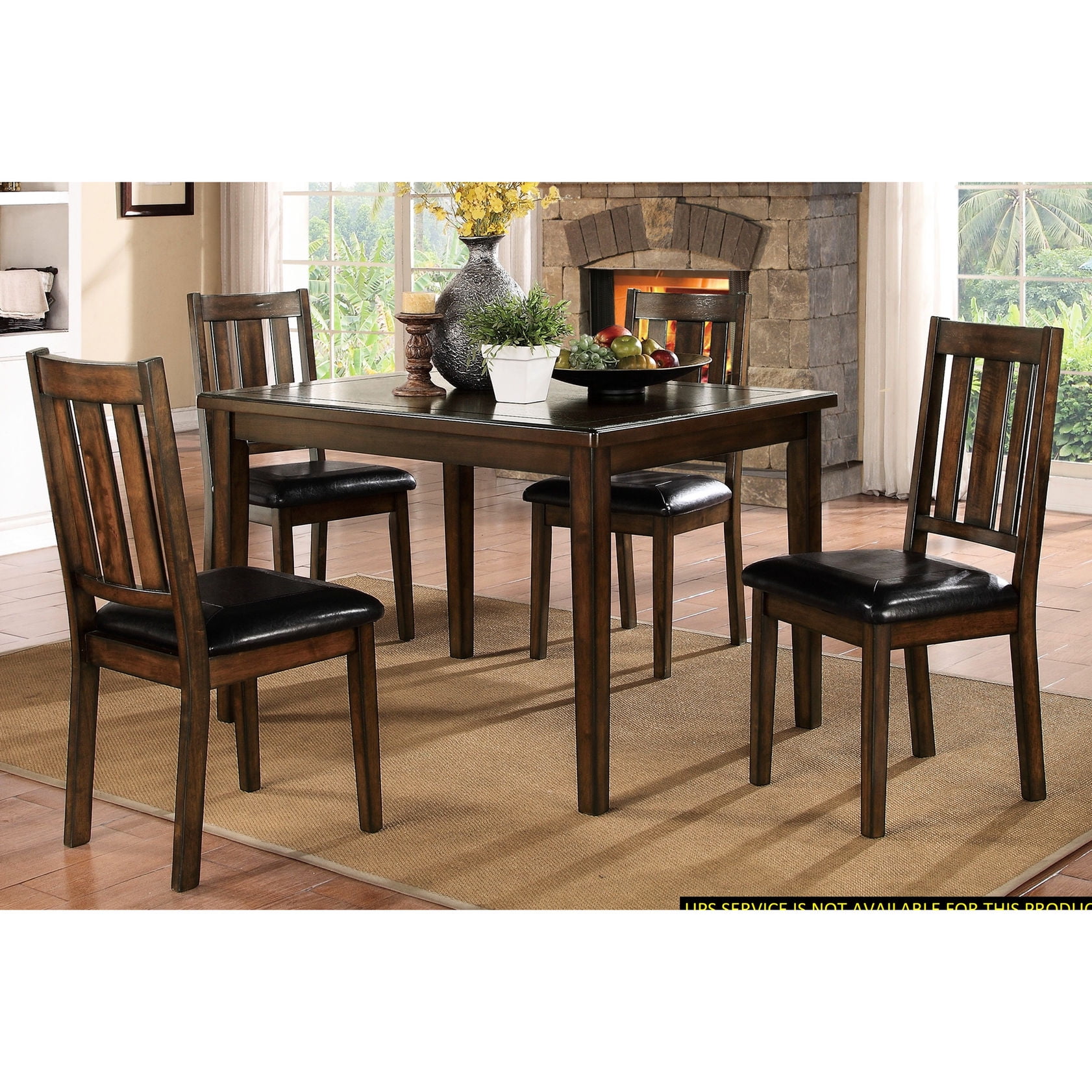 Dark Brown Finish with Wood Elements | Suitable for Small Dining Spaces ...