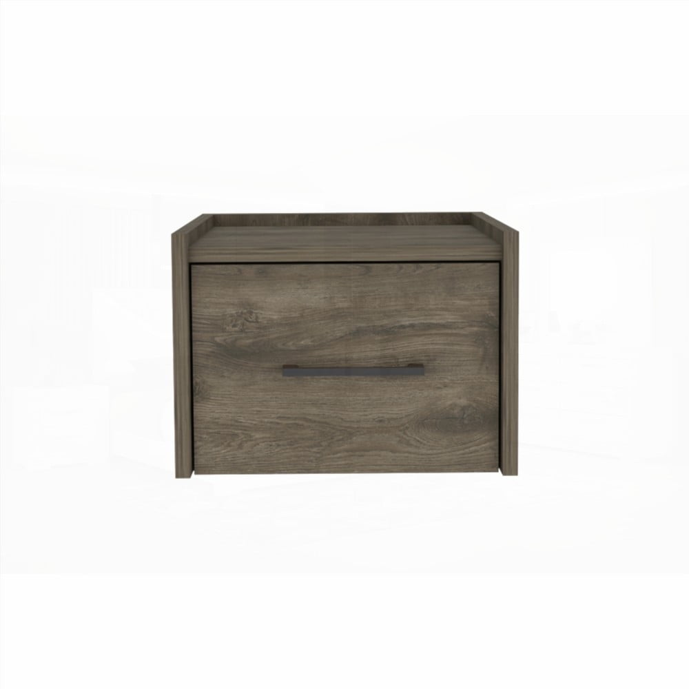 Dark Brown Floating Nightstand with Drawer – Bedroom Storage - Walmart.com