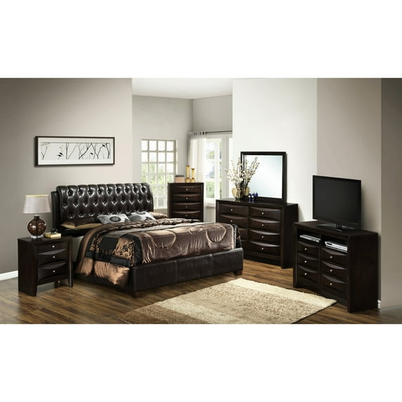 Dark Brown Full Bed | Modern Design for Bedroom | Foam Filler Inside ...