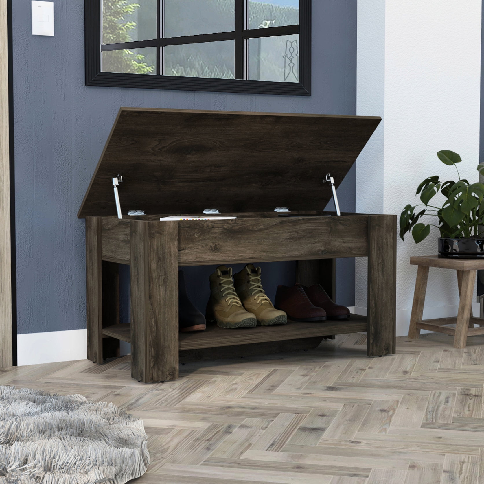 Dark Brown Furniture | Lower Shelf and Liftable Design | Durable ...