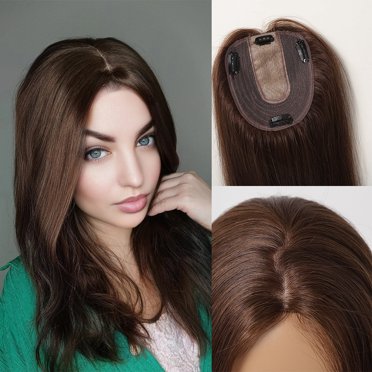 HAIRRO Human Hair Toppers For Women 100% Remy Topper With/Without Bangs ...