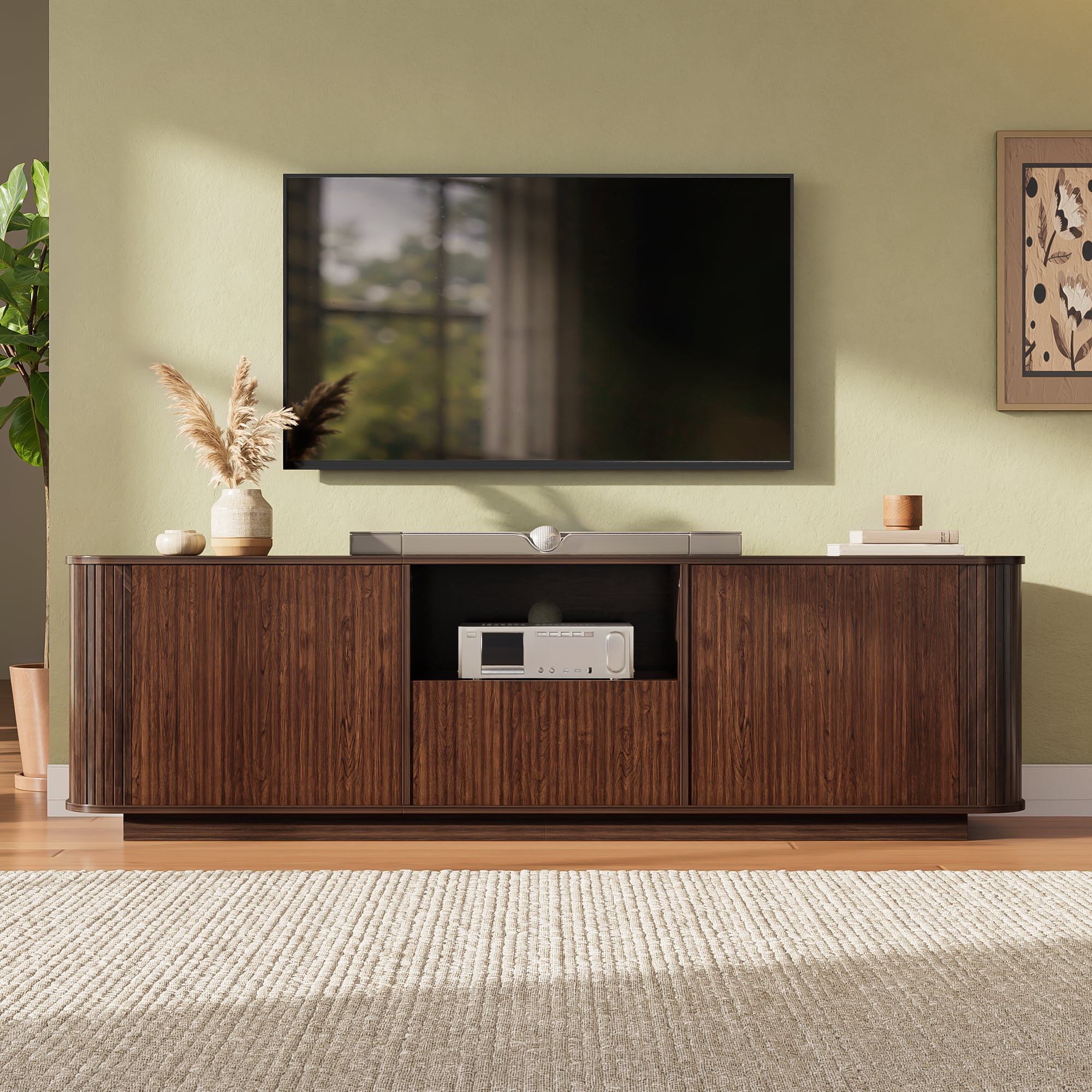 Dark Brown MDF TV Stand - 70.90 in for Living Room Media Center ...