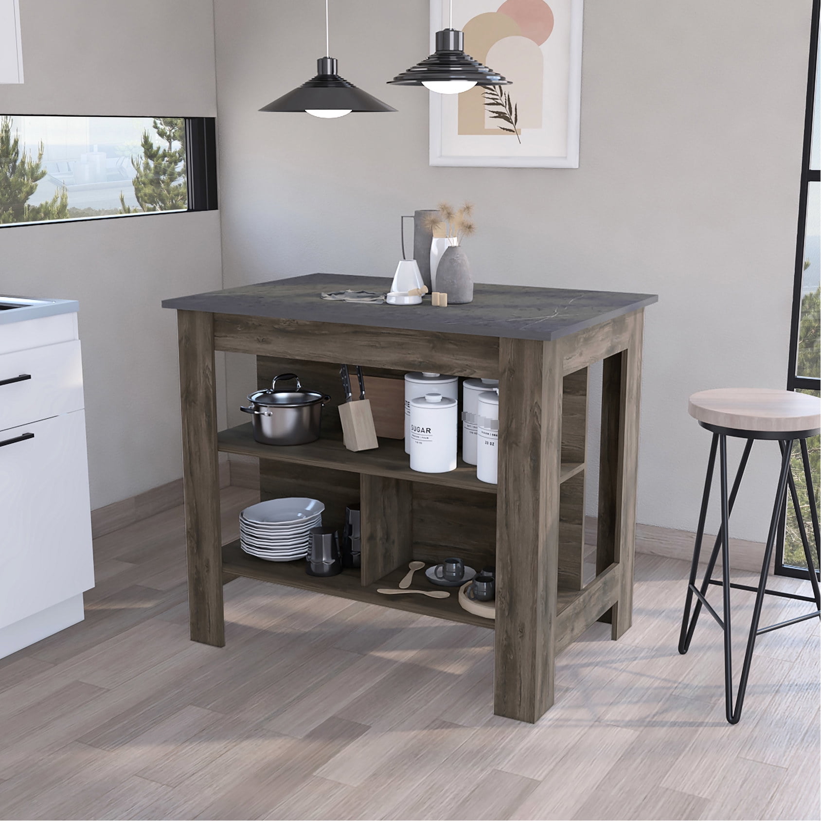 Dark Brown/Onyx Finish | Spacious Surface for Kitchen Tasks | Years of ...
