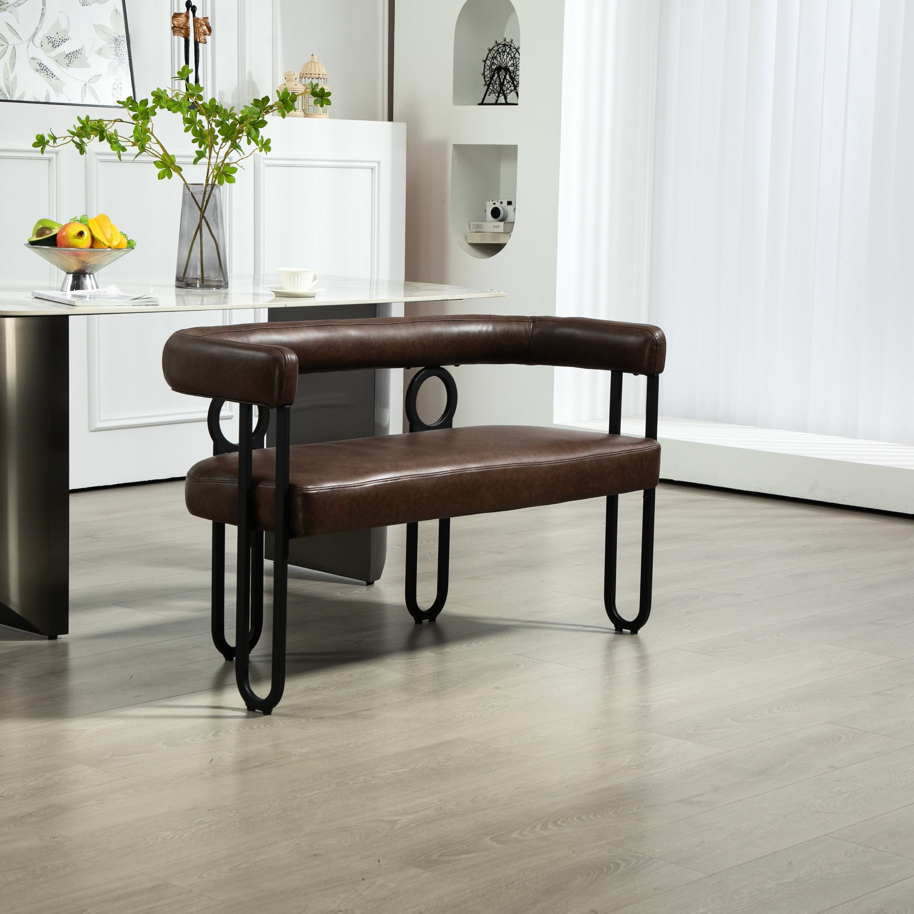 Dark Brown , Pu Leather, High Sponge Cushion, Stable Metal Frame For ...