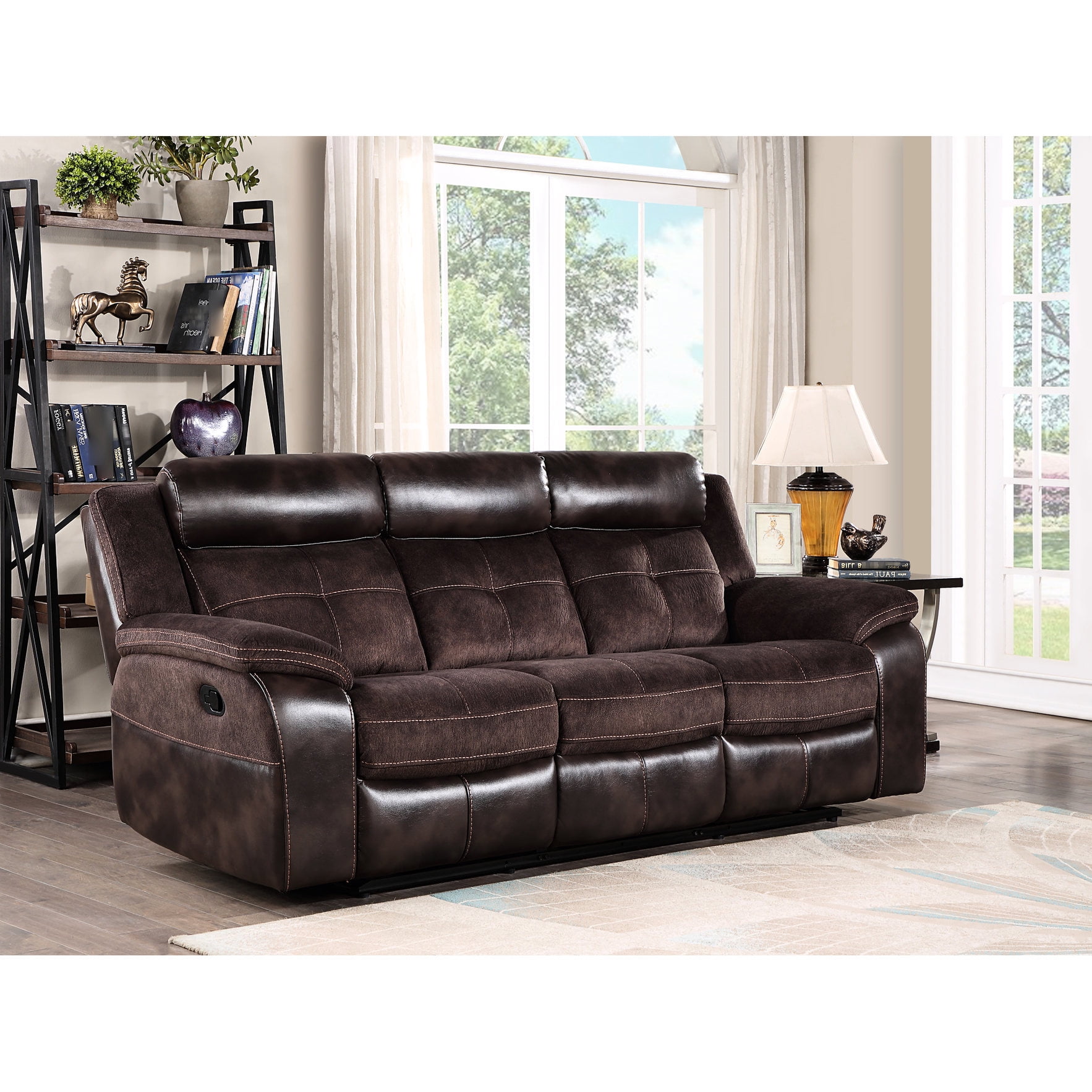 Dark Brown Reclining Sofa - Sinuous Wire Suspension - Bedroom Relax ...