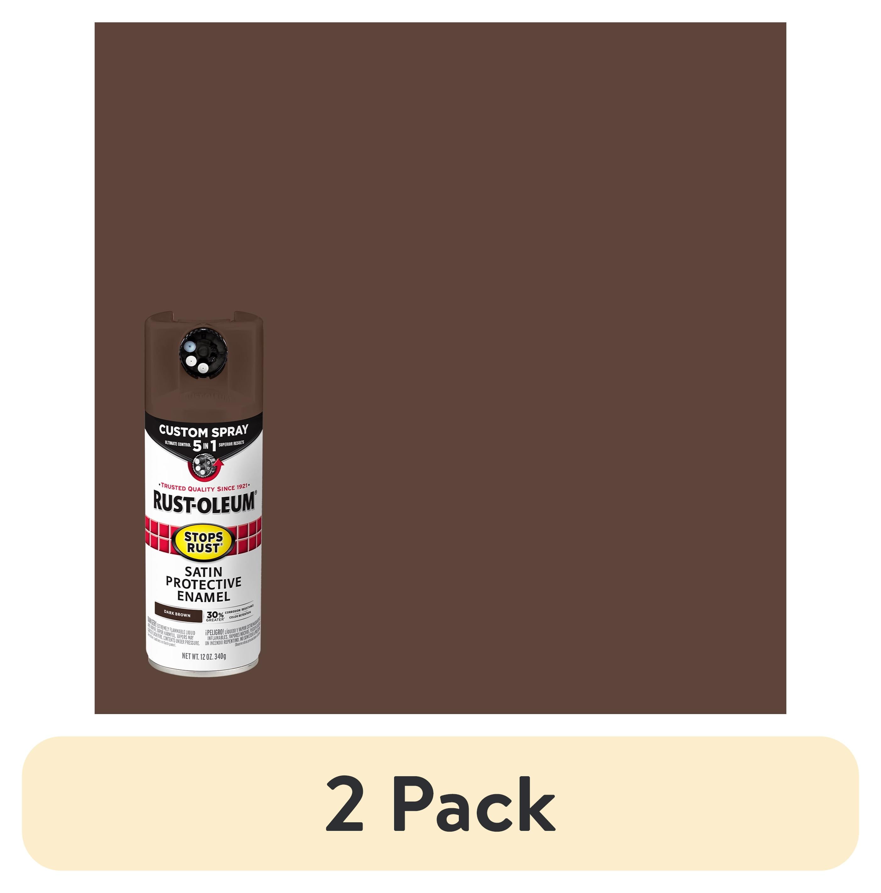 (2 pack) Dark Brown, Rust-Oleum Stops Rust Custom Sprays 5 in 1 Satin ...