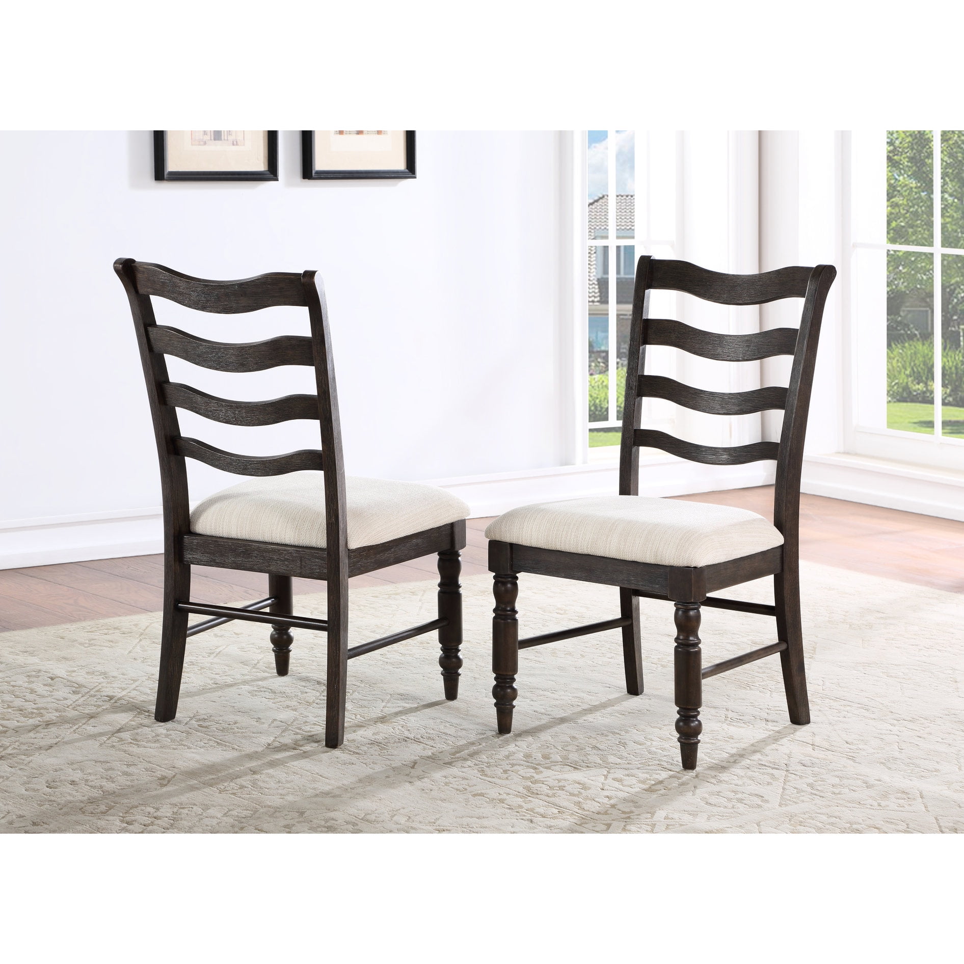 Dark Brown Side Chairs (Set of 2) | Offer Comfortable Seating in Dining ...
