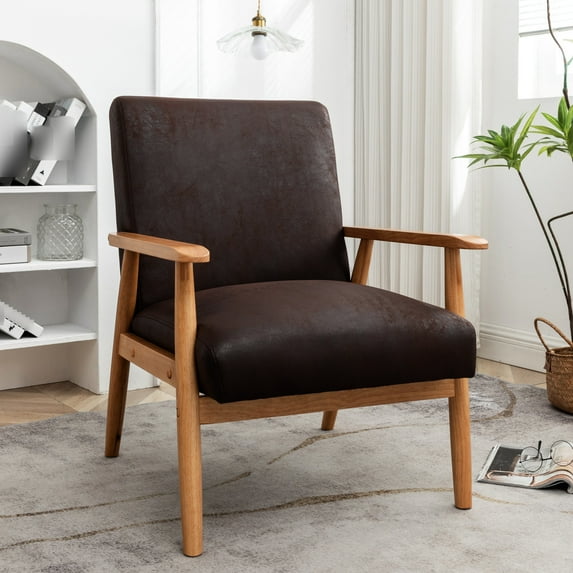 Mid - Century Dark Brown Chair | Comfort and Style Combined | Tapered ...