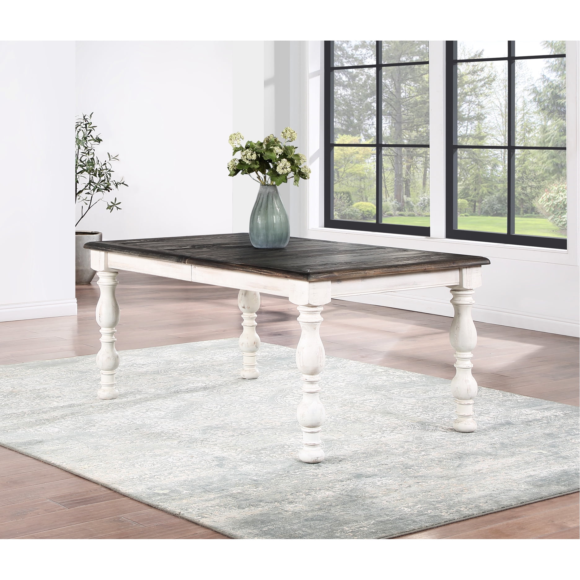 Dark Brown Table For Dining - Wood Solid & Engineered Construction ...