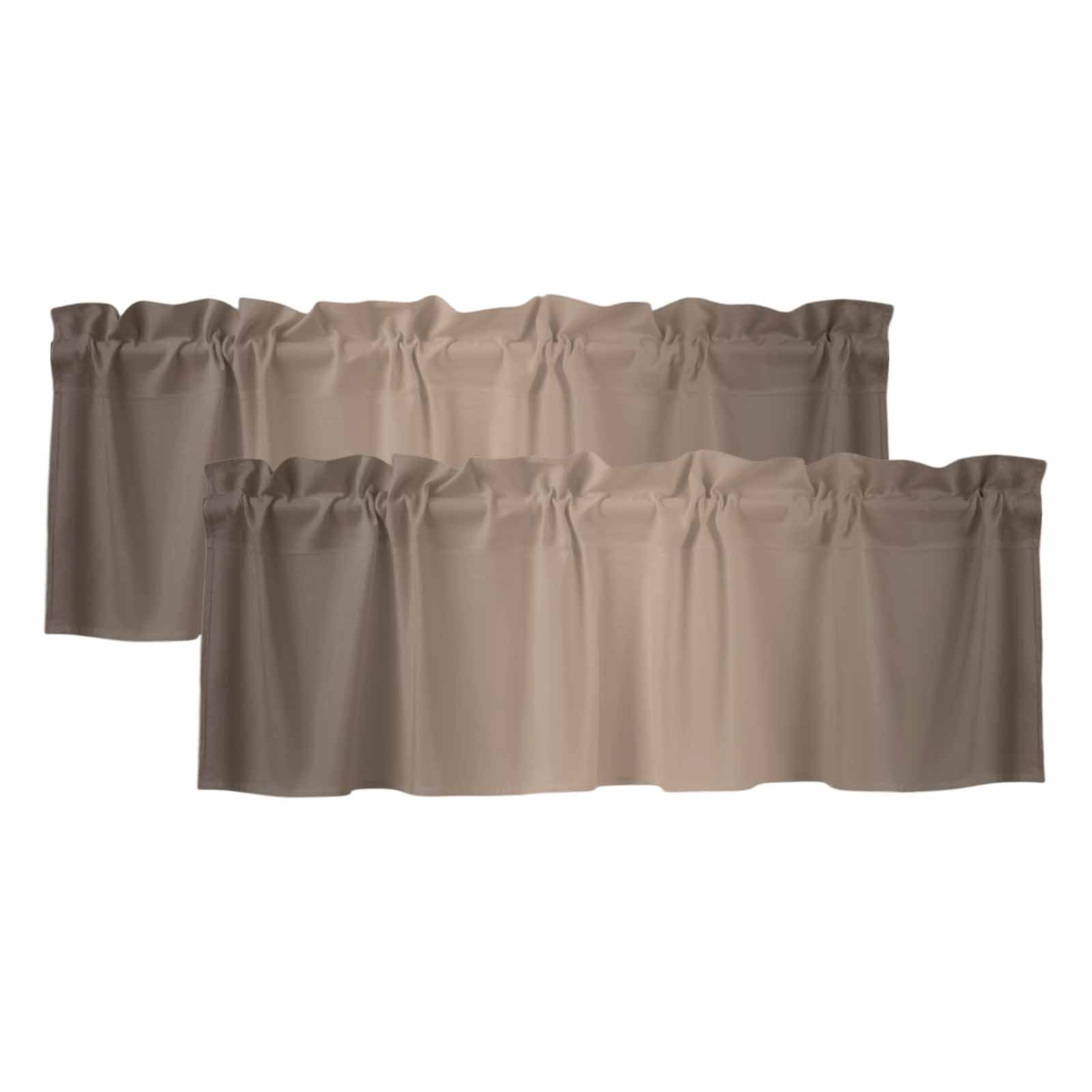 Dark Brown Valances for Windows 2 Panels Ombre Solid Color Gradient ...