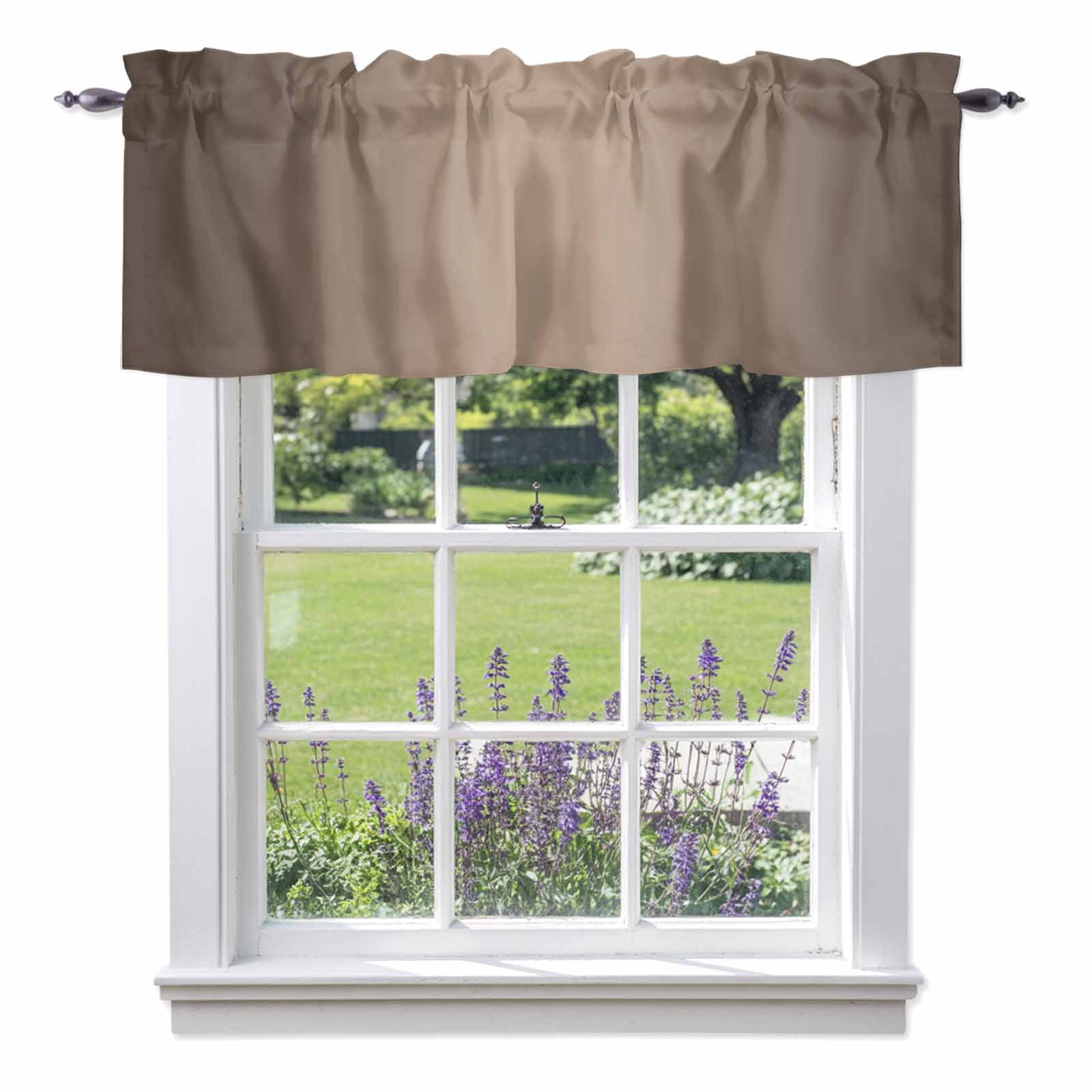 Dark Brown Valances for Windows, Ombre Solid Color Gradient Modern Art ...