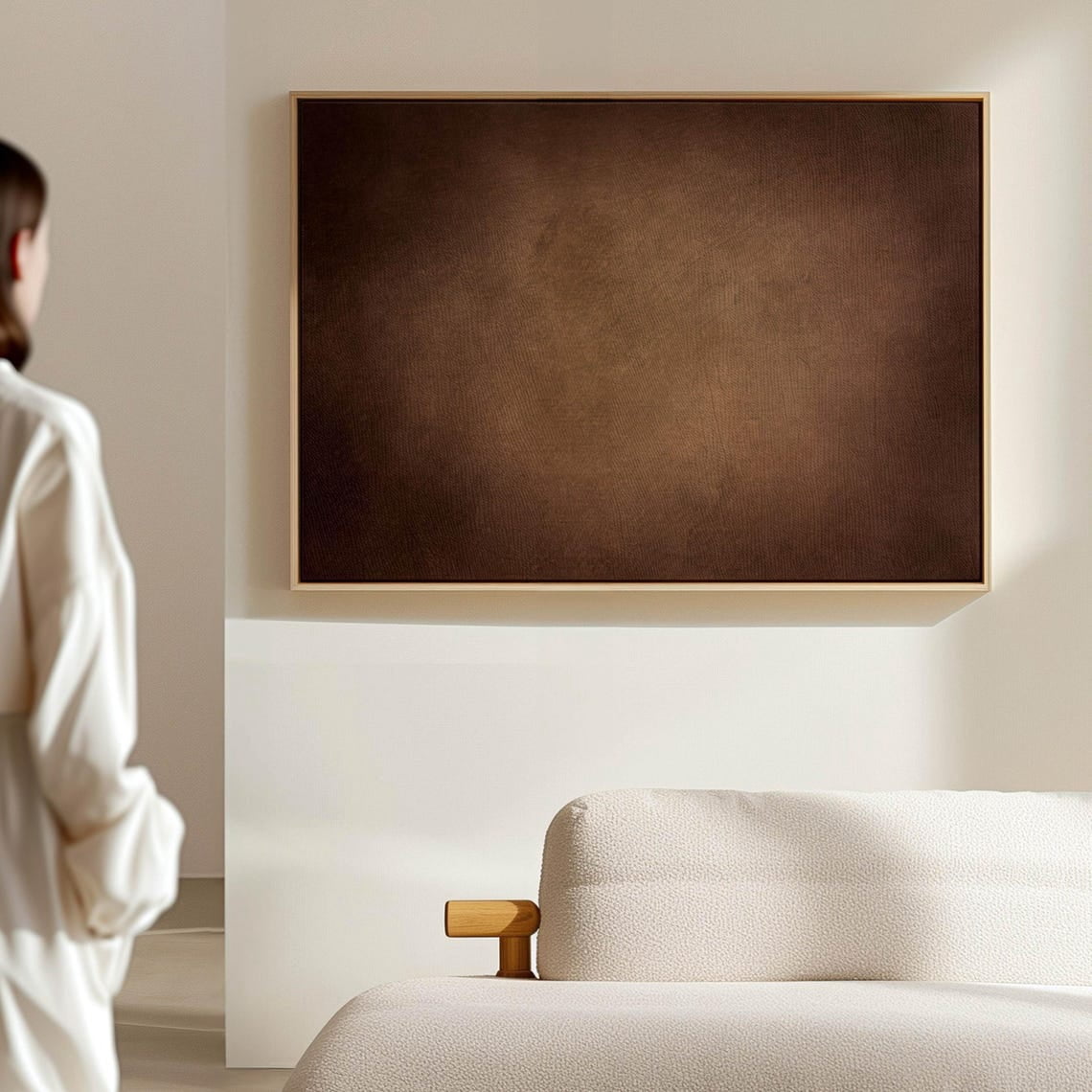 Dark Brown Wabi Sabi Wall Art, Rust Framed Art Print, Modern Minimalist ...