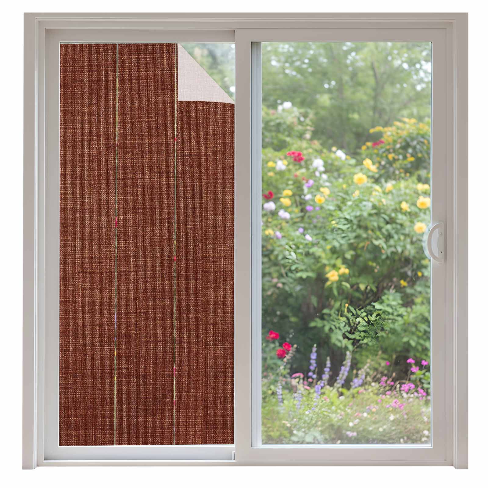Dark Brown Window Privacy Film, Vintage Country Monochrome Chocolate ...