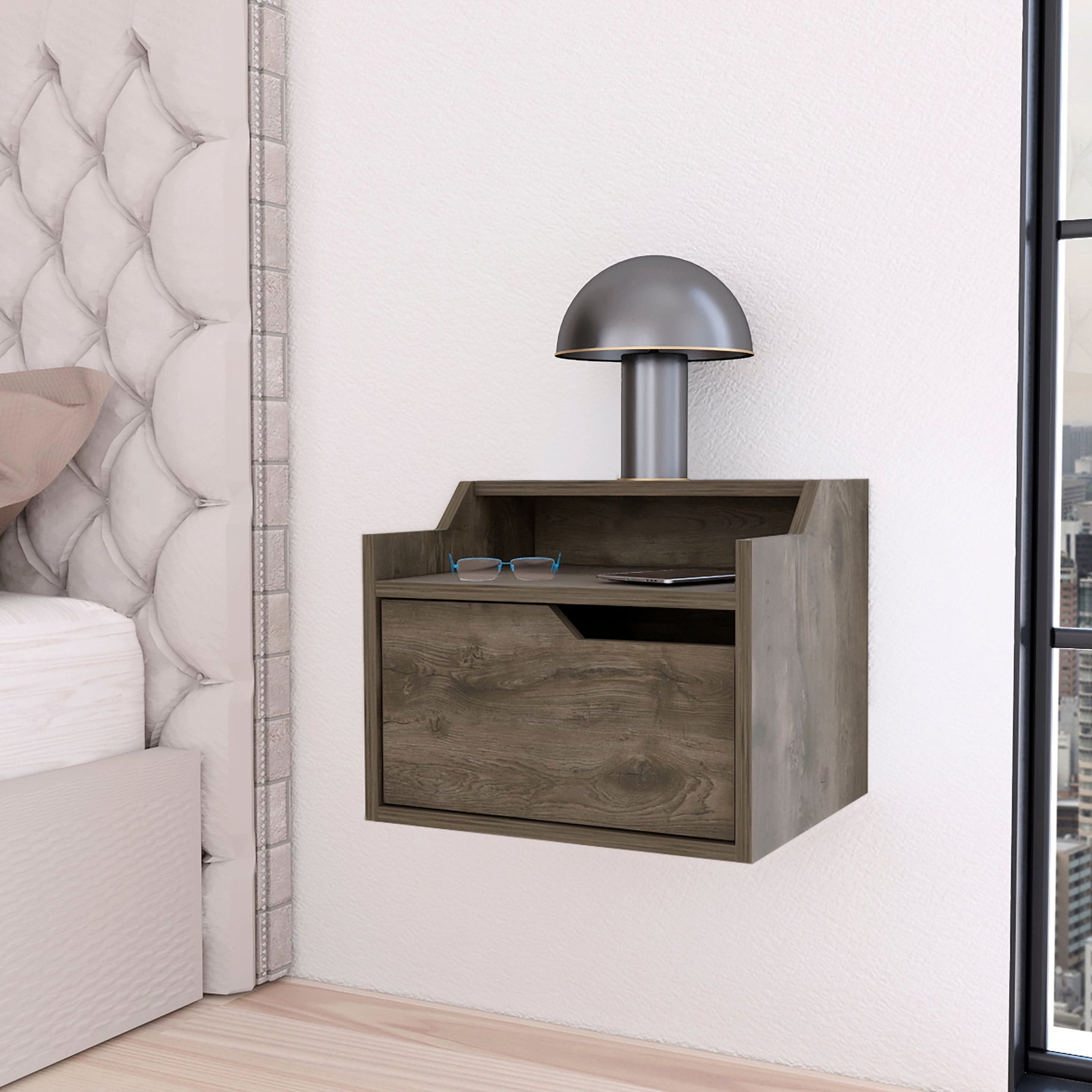 Dark Brown Wood Nightstand / Bedroom Upgrade / Discreet Storage ...