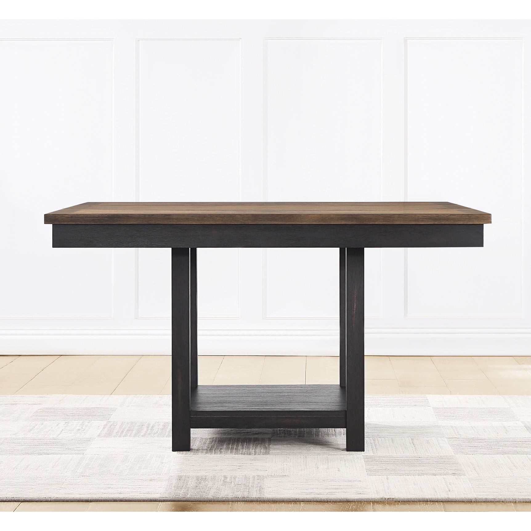 Dark Brown Wood Table - Plastic Glides on Legs - Family Meal - Stable ...