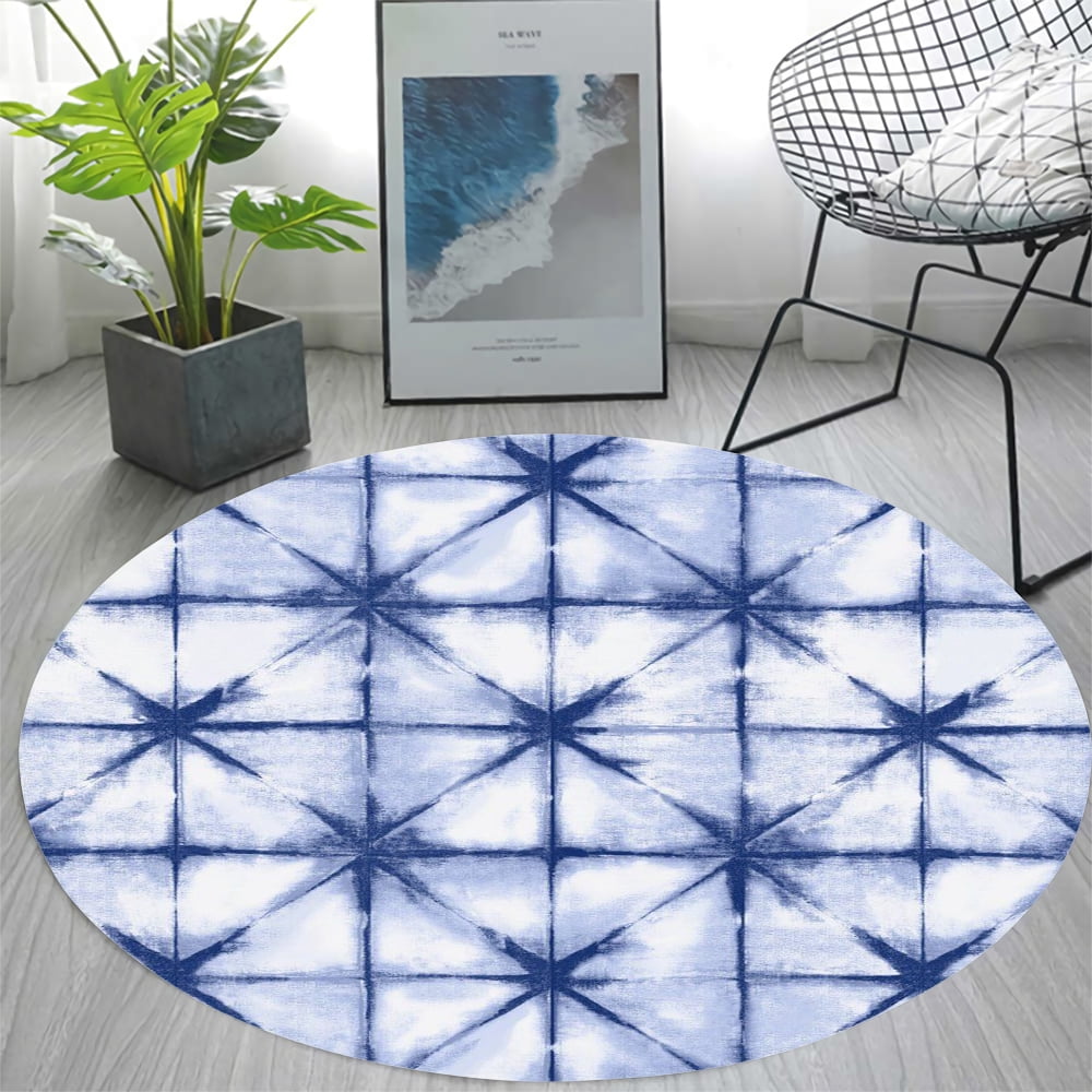 Dark Carpet Modern Geometry Pattern 3D Printed Flannel Round Area Rug ...