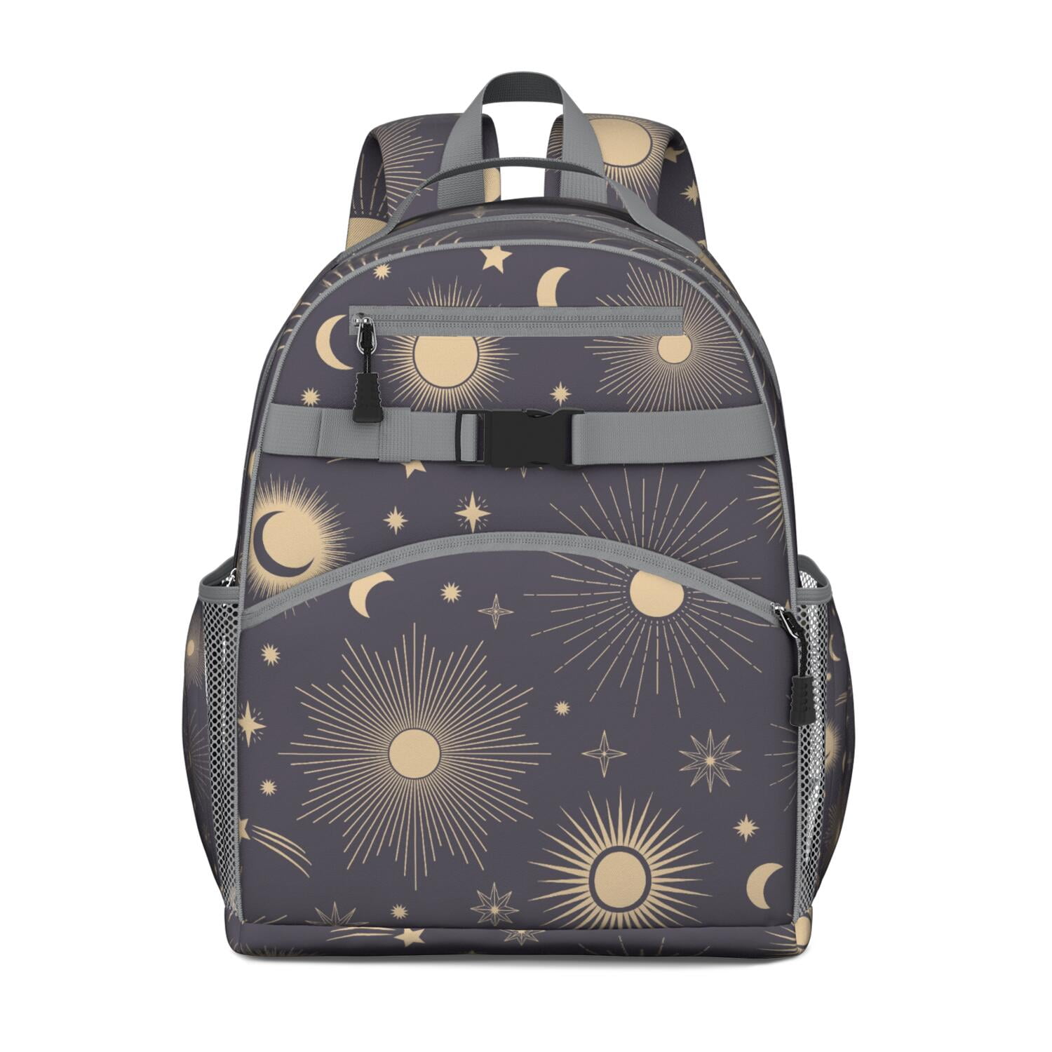 Dark Celestial Students Backpack with Gothic Astrology Sun and Moon ...