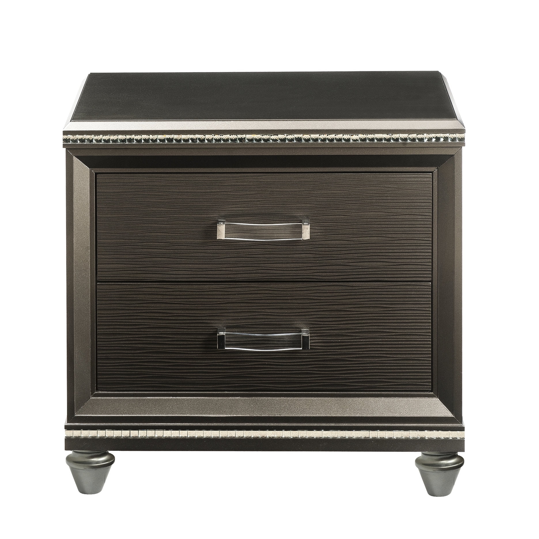 Dark Champagne Nightstand for Bedroom Use | Two Drawers for Storage and Order | Particle Board ...