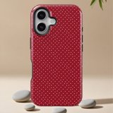 Dark Cherry Red Polka Dot Universal Phone Case for iPhone 11–17 Pro Max ...