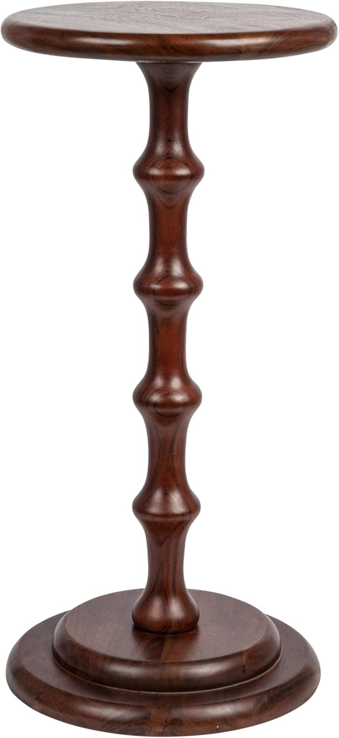 Dark Chestnut Ergo Pedestal Cocktail Side Table - Walmart.com
