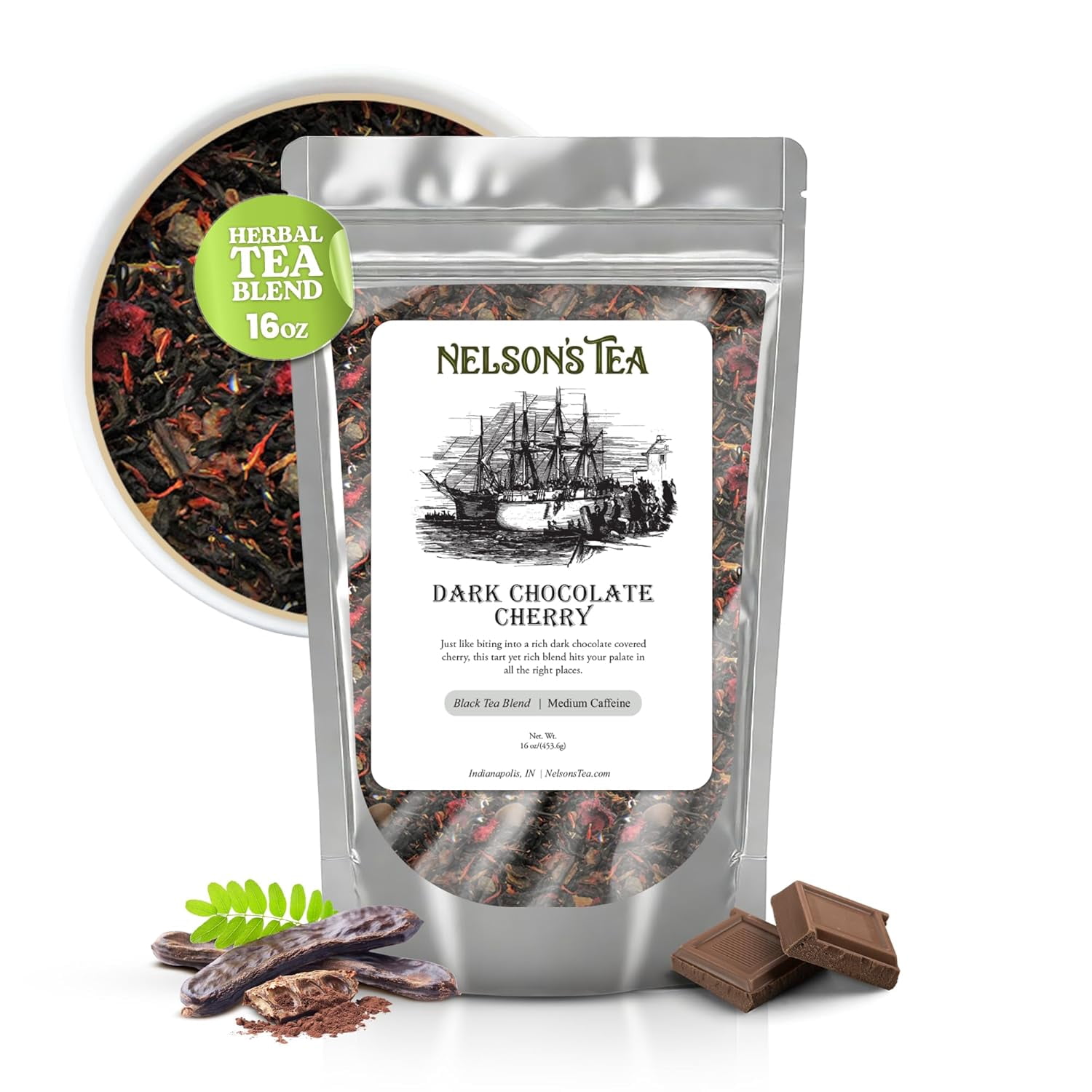 Dark Chocolate Cherry - Rich blend of Pu-erh Black , Chocolate Chips ...