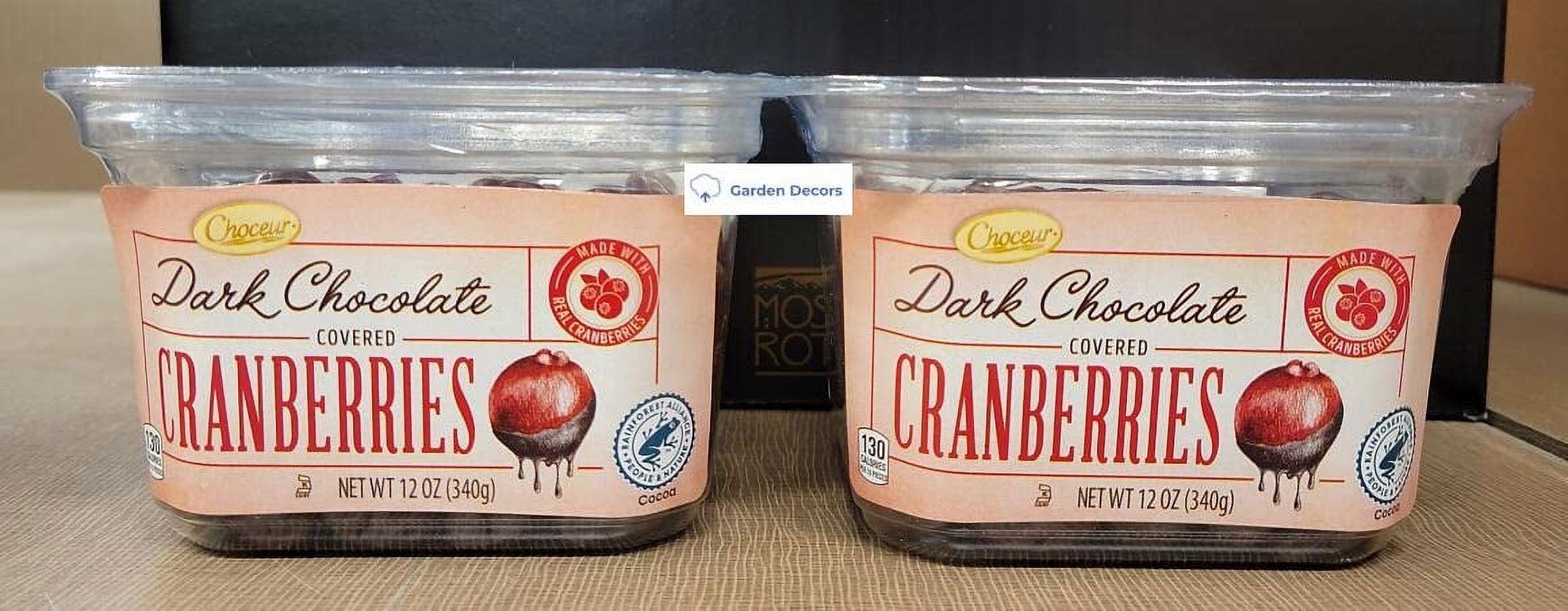 Dark Chocolate Covered Cranberries 12oz 340g (Two Containers) - Walmart.com