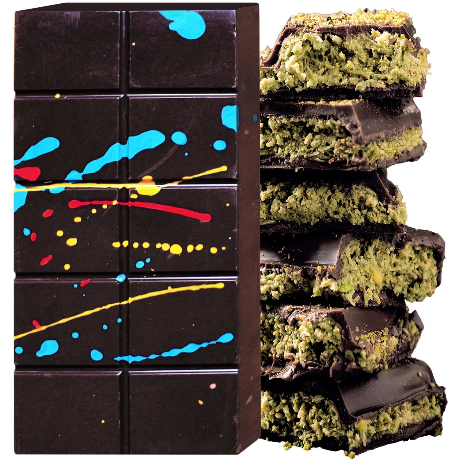 Dark Chocolate Dubai Crispy Knafeh Pistachio Bar 7oz | Kunafa Chocolate ...