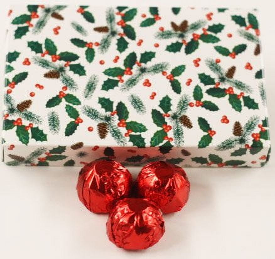 Dark Chocolate Fruit & Nut Cream Filling Candies with Red Foils in a 1 Pound Holly Box - Walmart.com
