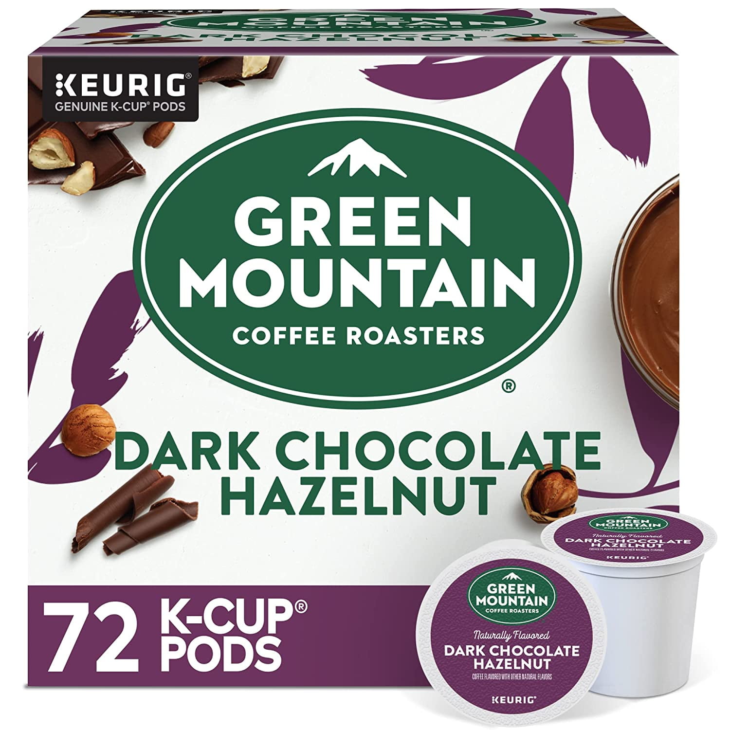 Dark Chocolate Hazelnut Coffee, Keurig Single Serve K-Cup Pods, 72 ...