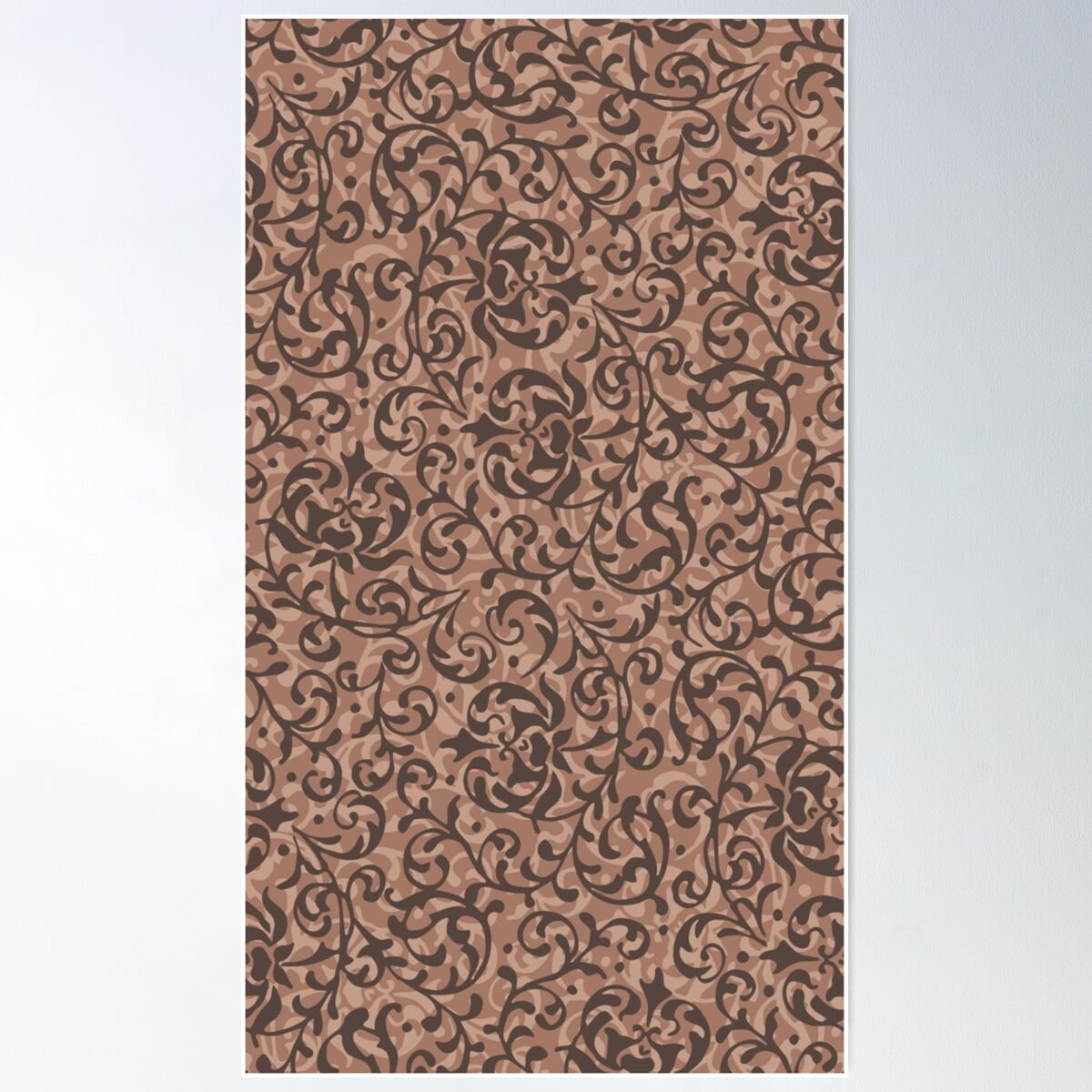 Dark Chocolate Mocha Mousse Swirls Poster Wall Art, Modern Wall Decor ...