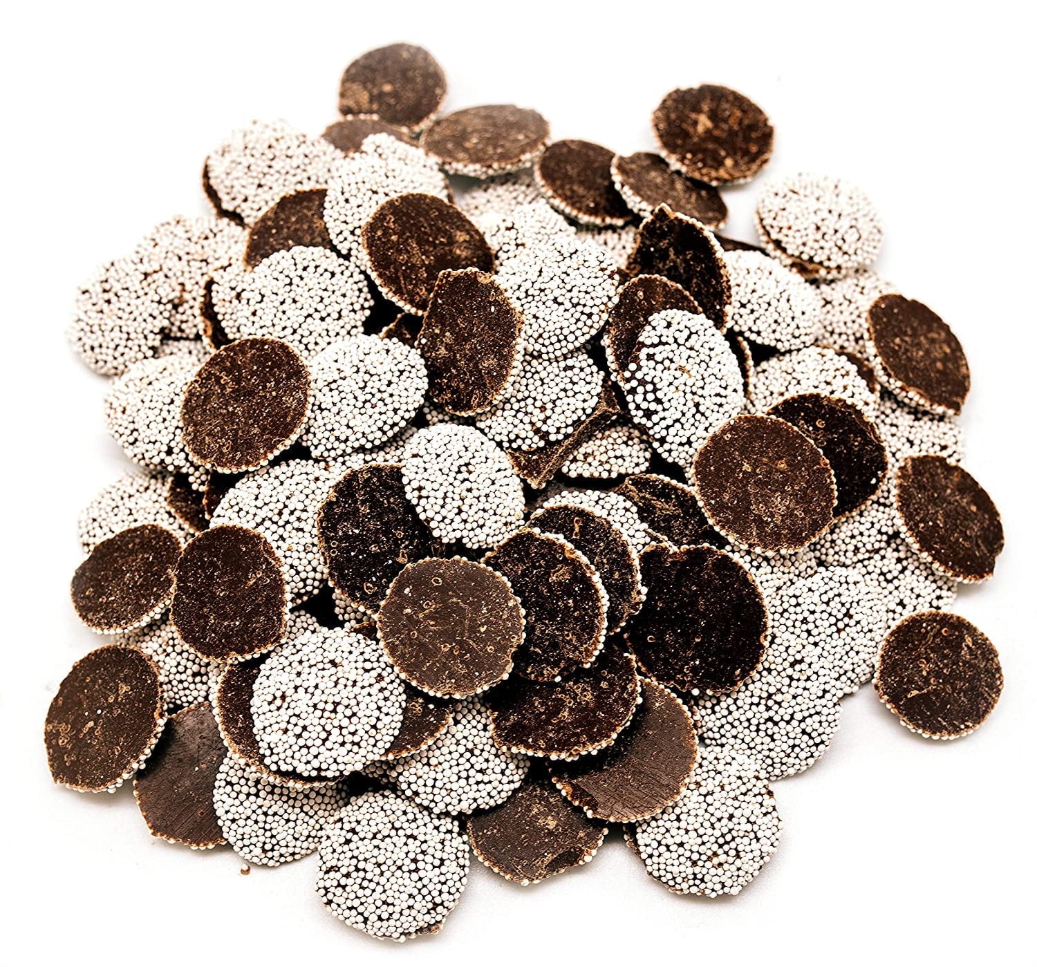 Dark Chocolate Nonpareils - 1 lb Bag - Chocolate Discs with White ...