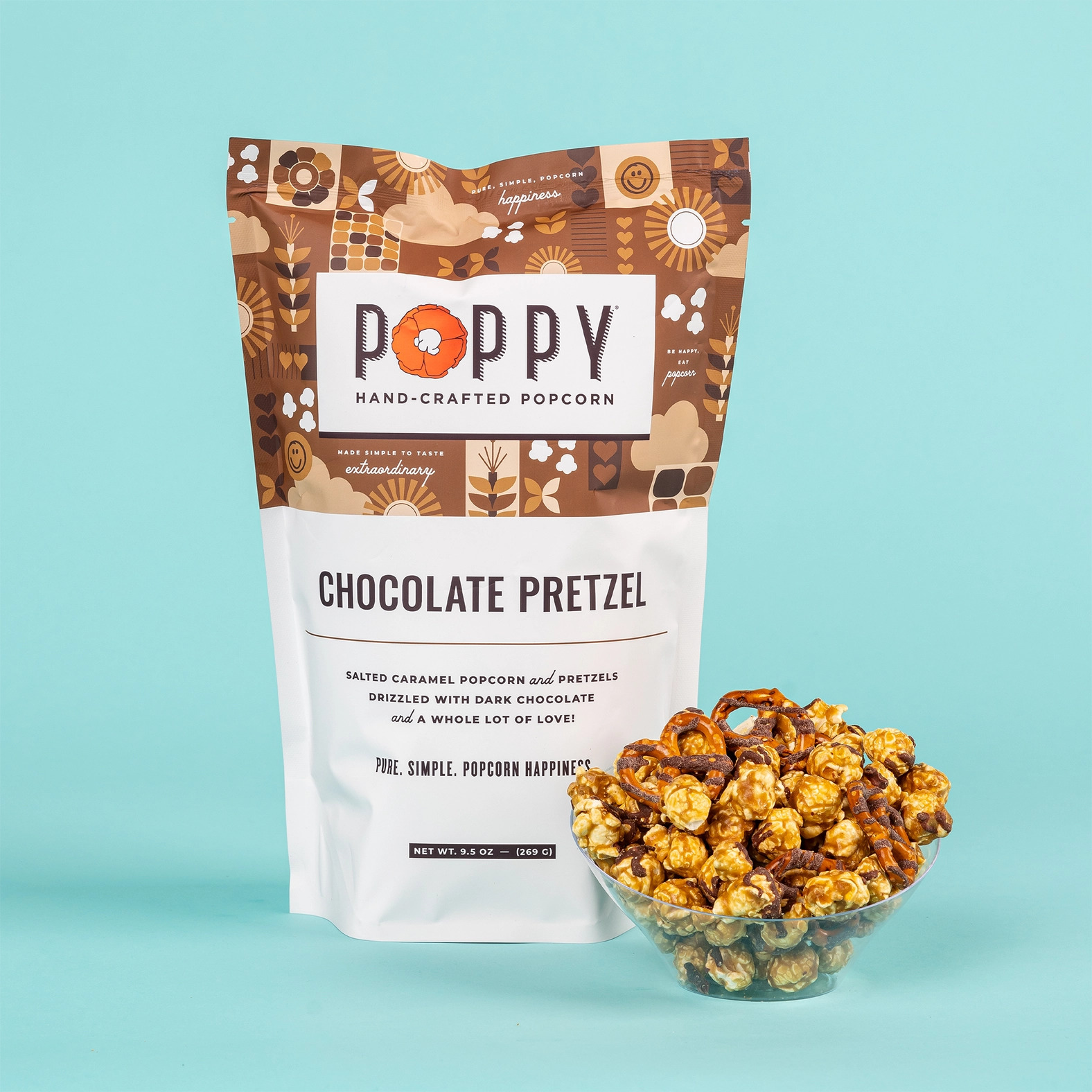 Dark Chocolate Pretzel Flavor | Poppy Hand-Crafted Popcorn - Walmart.com