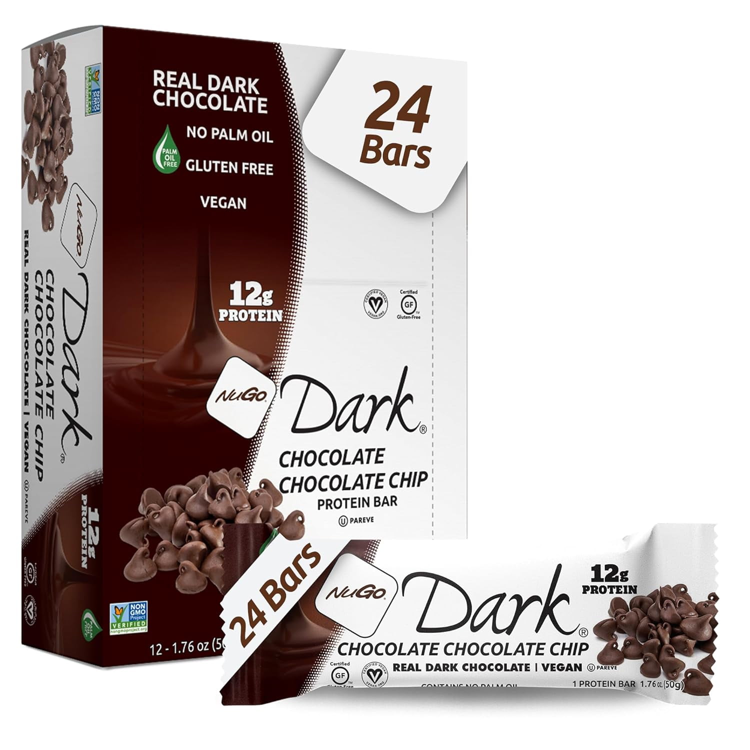 Dark Chocolate Pretzel and Sea Salt, 12g Protein Bar, Vegan, Gluten ...