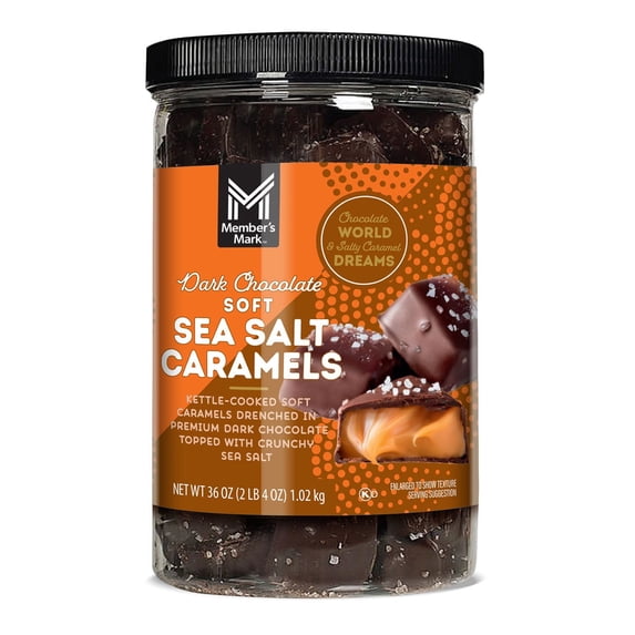 Dark Chocolate Soft Sea Salt Caramels, 36 oz. - Walmart.com