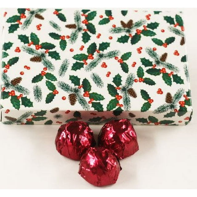 Dark Chocolate Strawberry Marmalade Candies with Burgandy Foils in a 1 ...