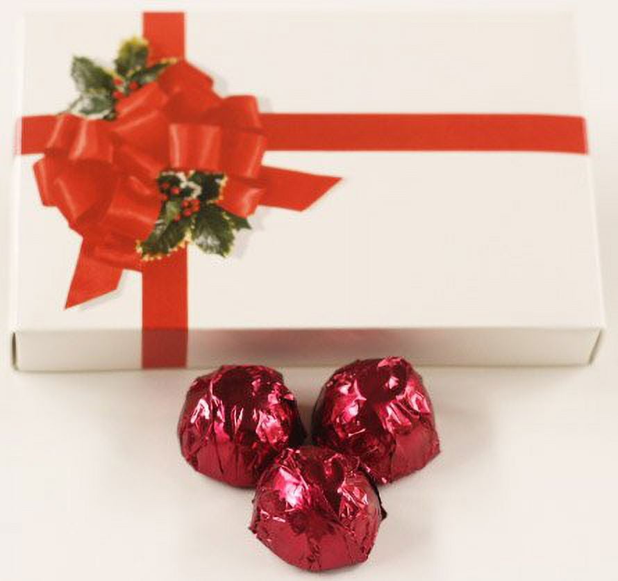 Dark Chocolate Strawberry Marmalade Candies with Burgandy Foils in a 1 ...