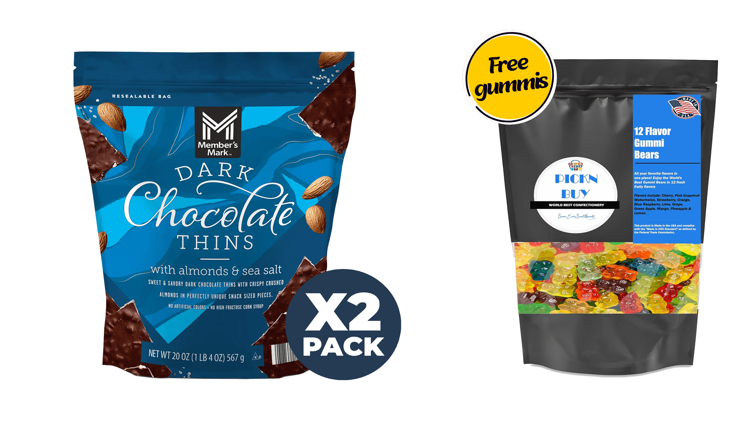 Dark Chocolate Thins with Almonds & Sea Salt, 20 oz. - Walmart.com